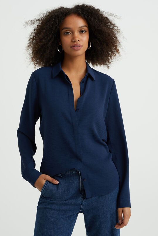 Dames blouse met fijne structuur | wefashion.nl