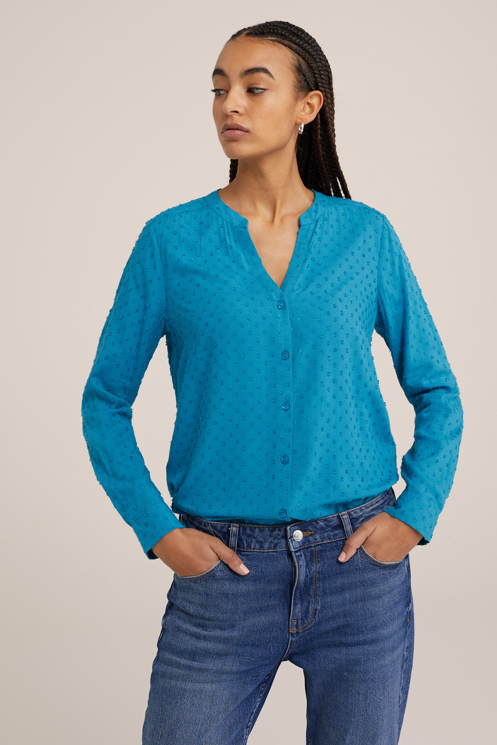 Dames blouse met structuur | wefashion.com