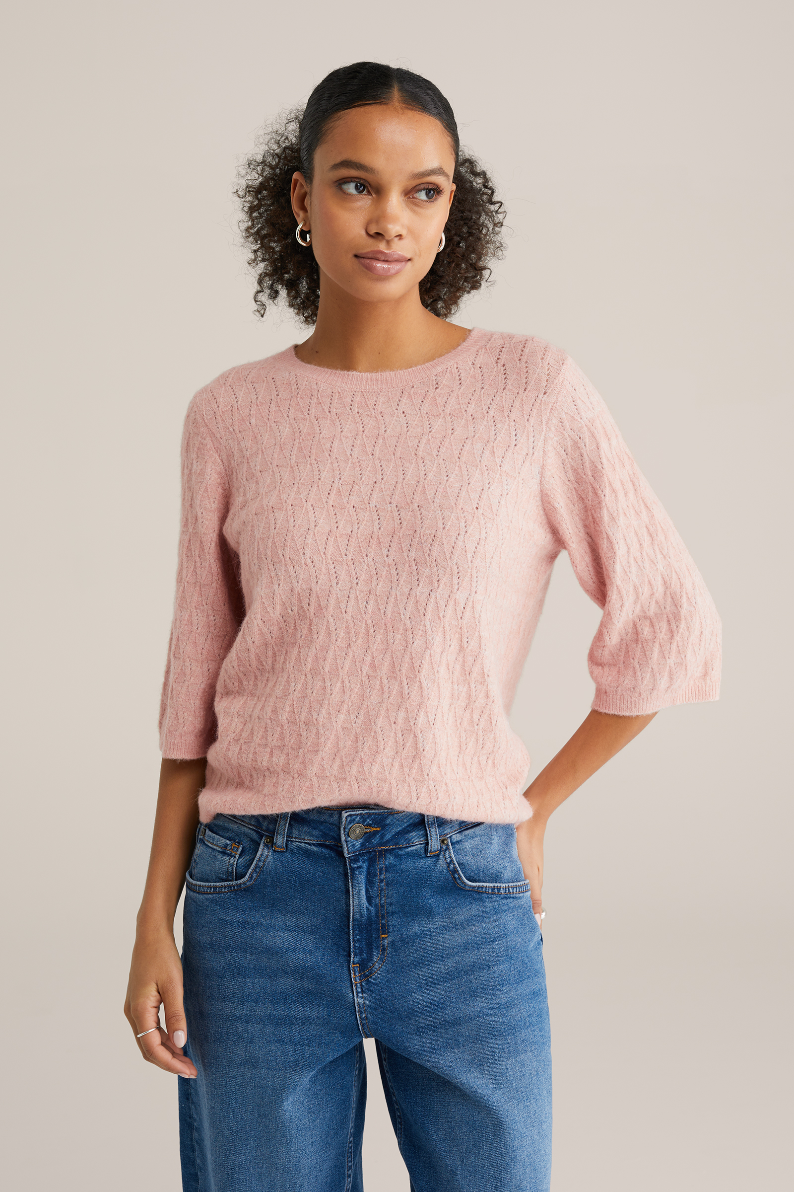 Dames trui met opengewerkte structuur | wefashion.com
