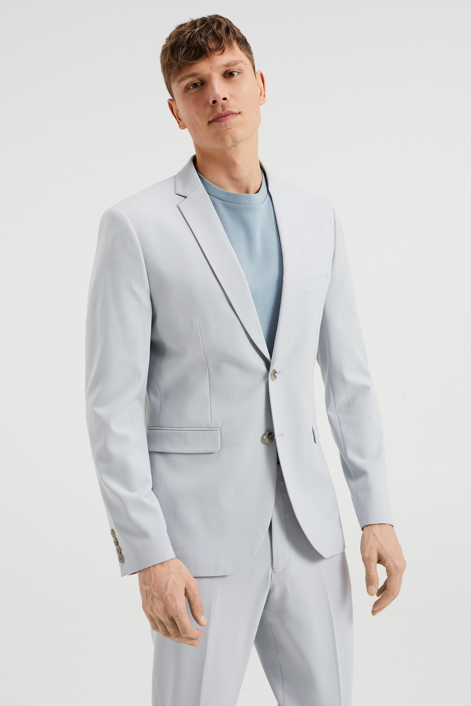 Slim fit pak met stretch | wefashion.com