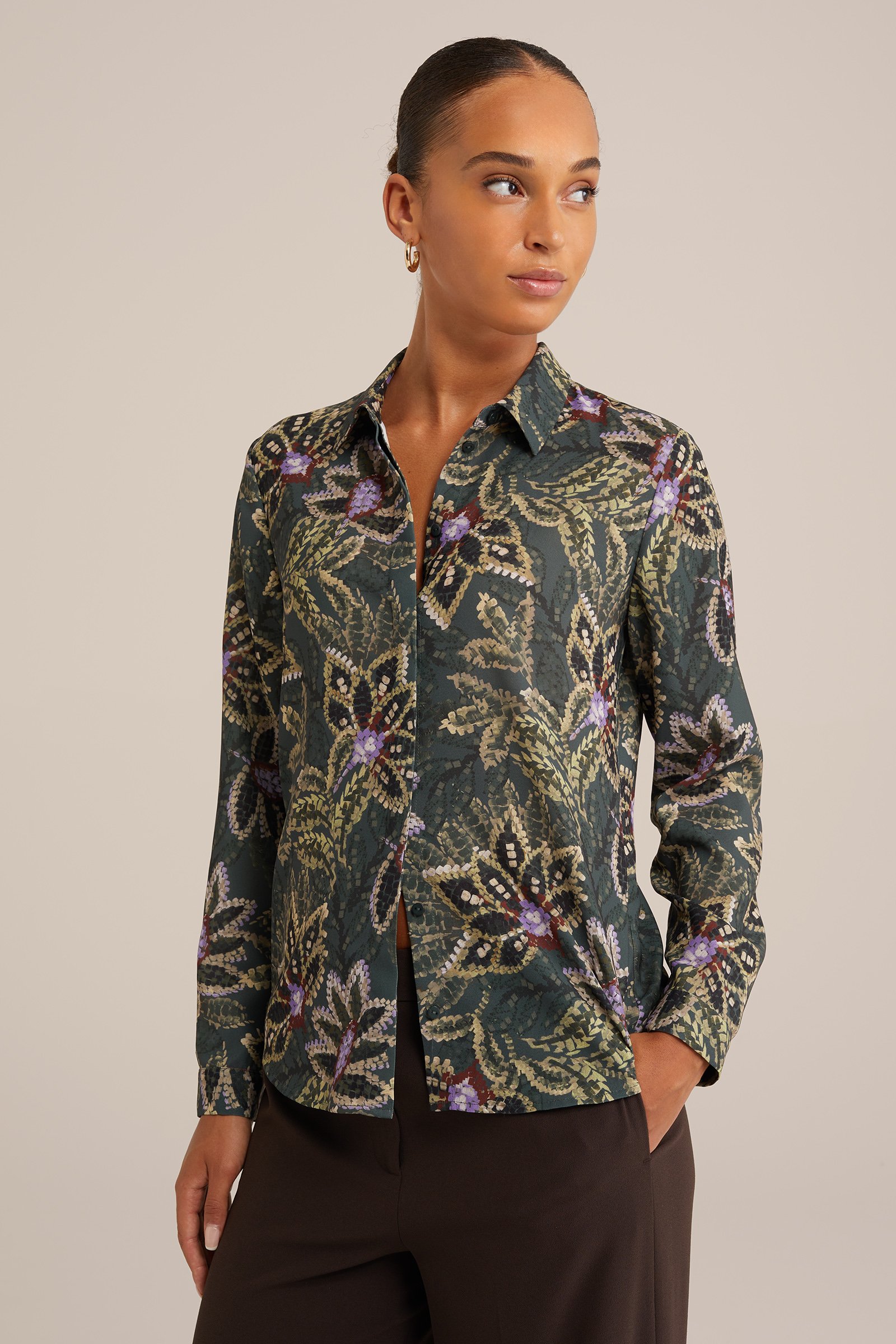 Dames blouse met fijne structuur | wefashion.com