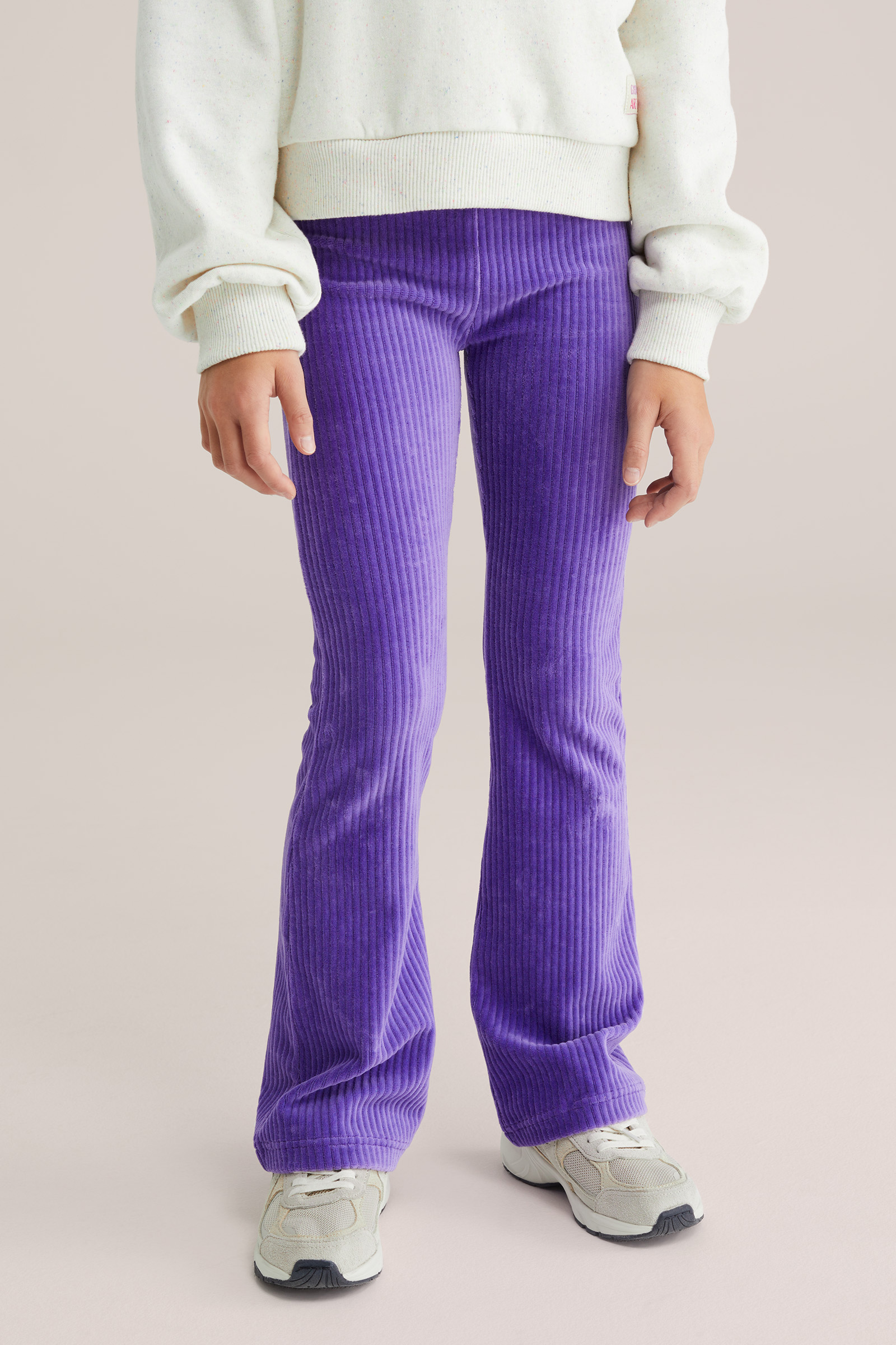 Meisjes velvet flared legging van ribstof | wefashion.com