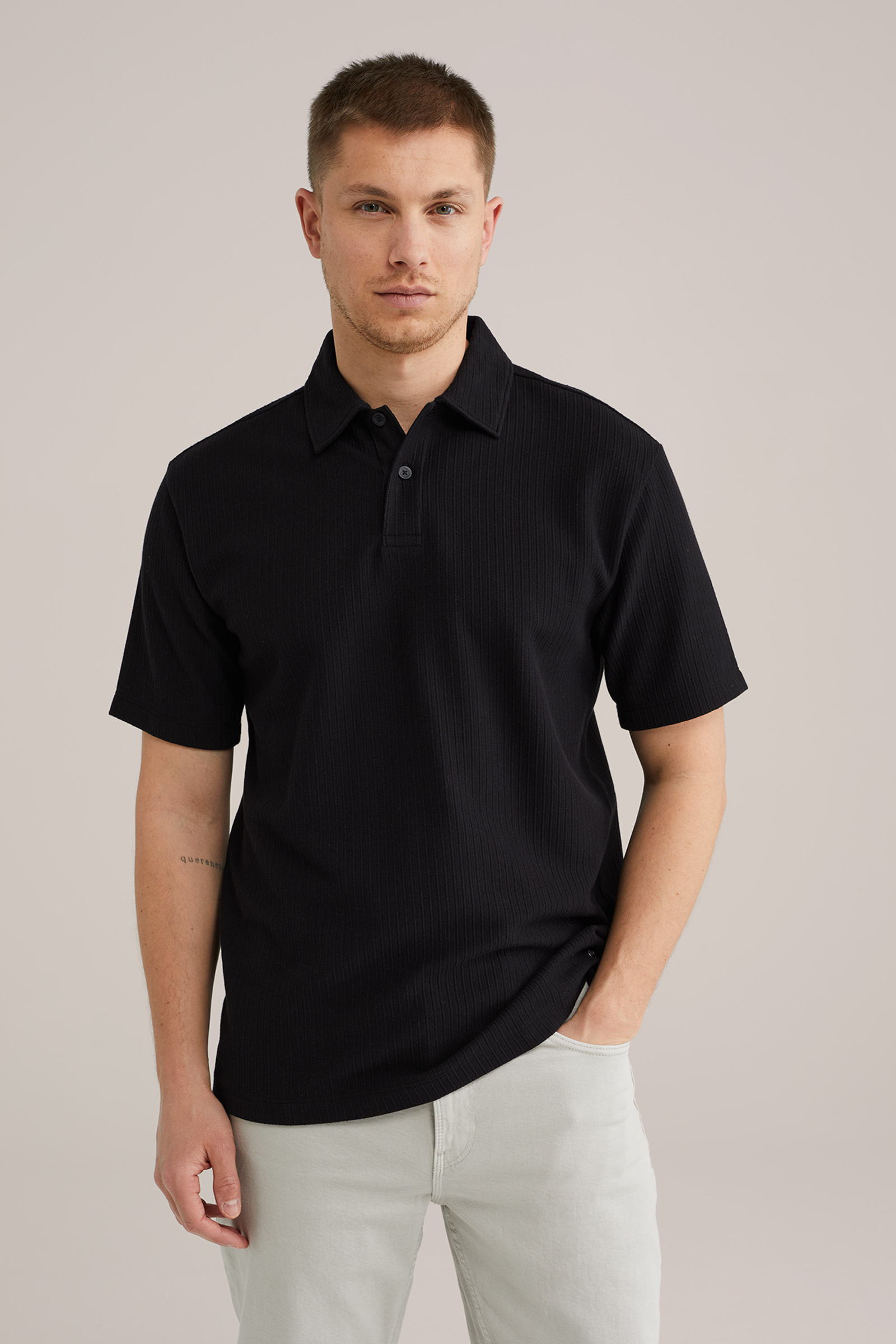 Heren Loose fit polo met structuur | wefashion.com