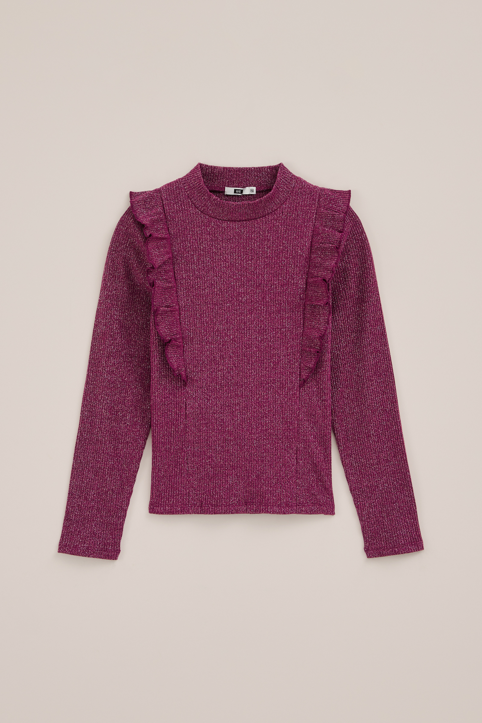 Meisjes geribd T-shirt met glittergaren | wefashion.com