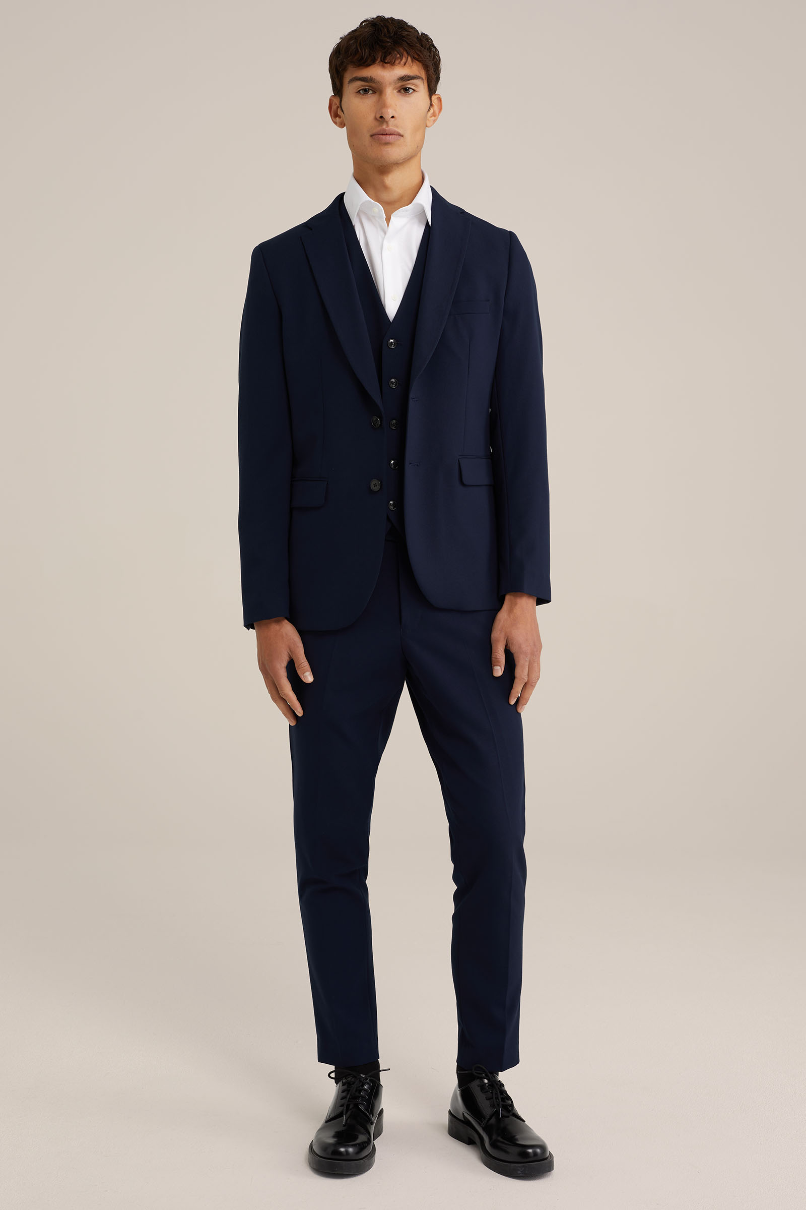 Heren Driedelig slim fit pak met stretch - THE FLEX SUIT | wefashion.com