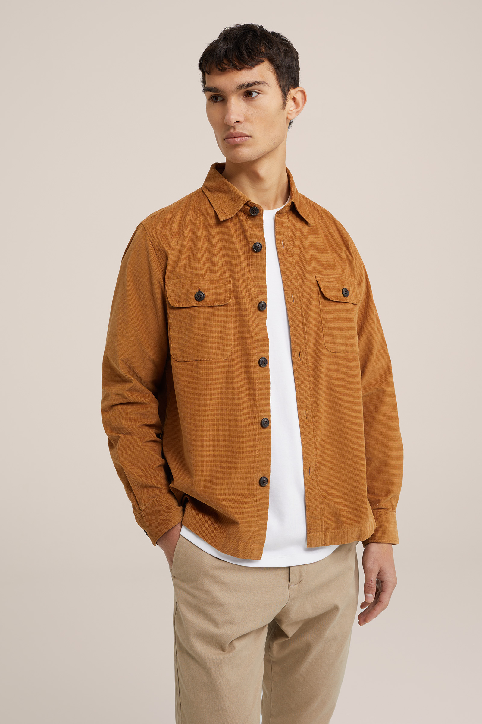Heren tall fit overshirt van corduroy | wefashion.com