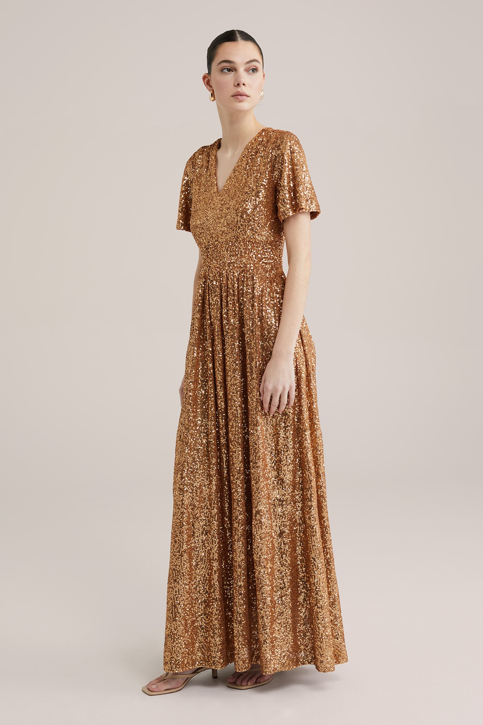 Dames maxi jurk met pailletten | wefashion.com