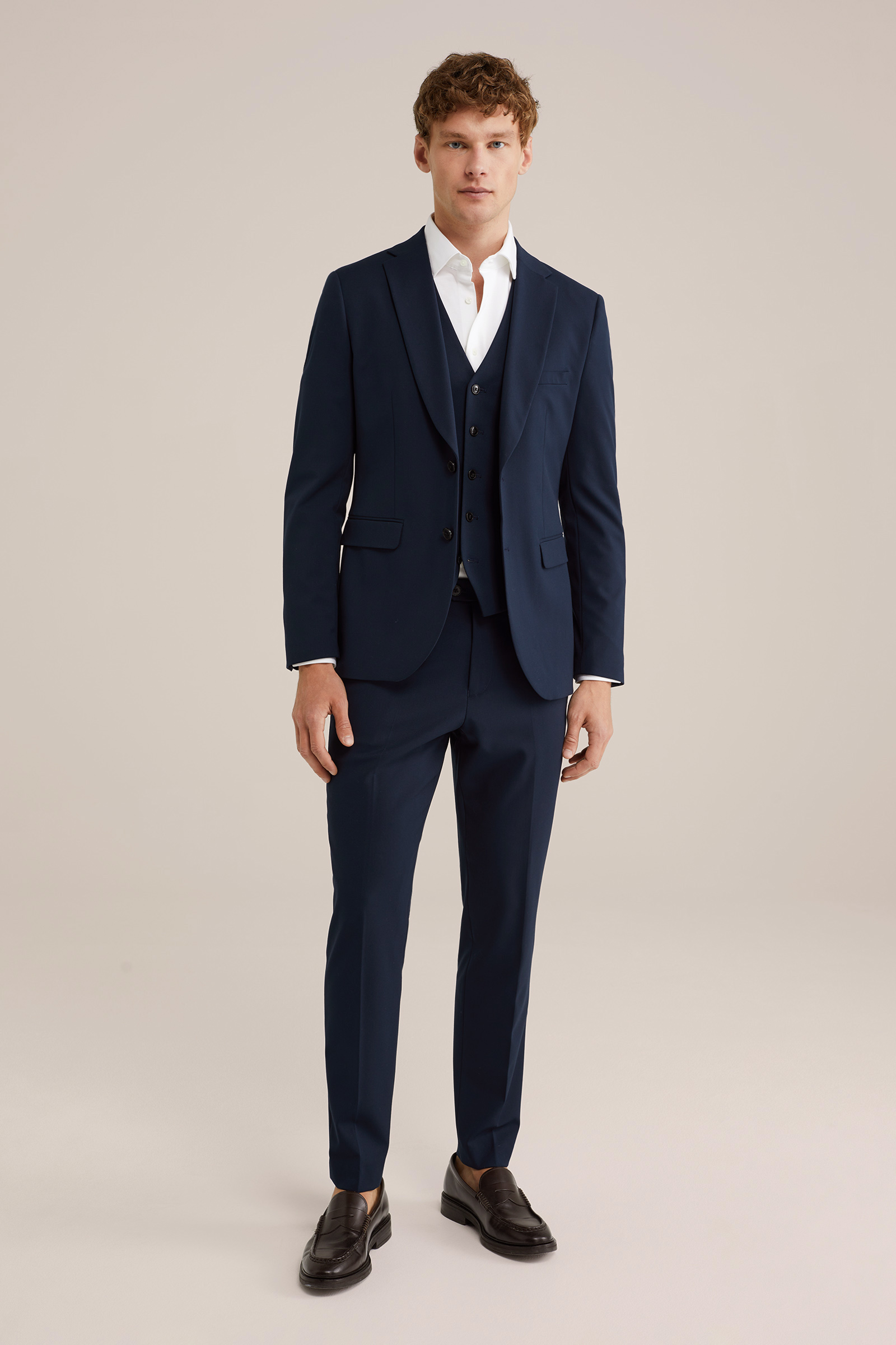 Heren Driedelig slim fit pak met stretch - THE FLEX SUIT | wefashion.com
