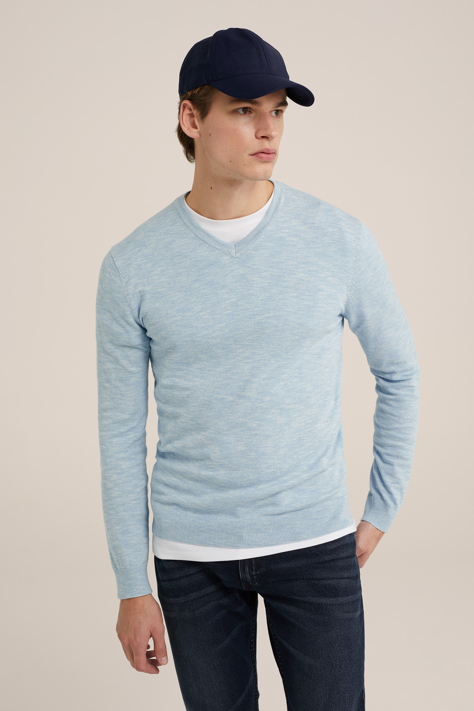Pull de fin jersey de mélange de coton homme | wefashion.com