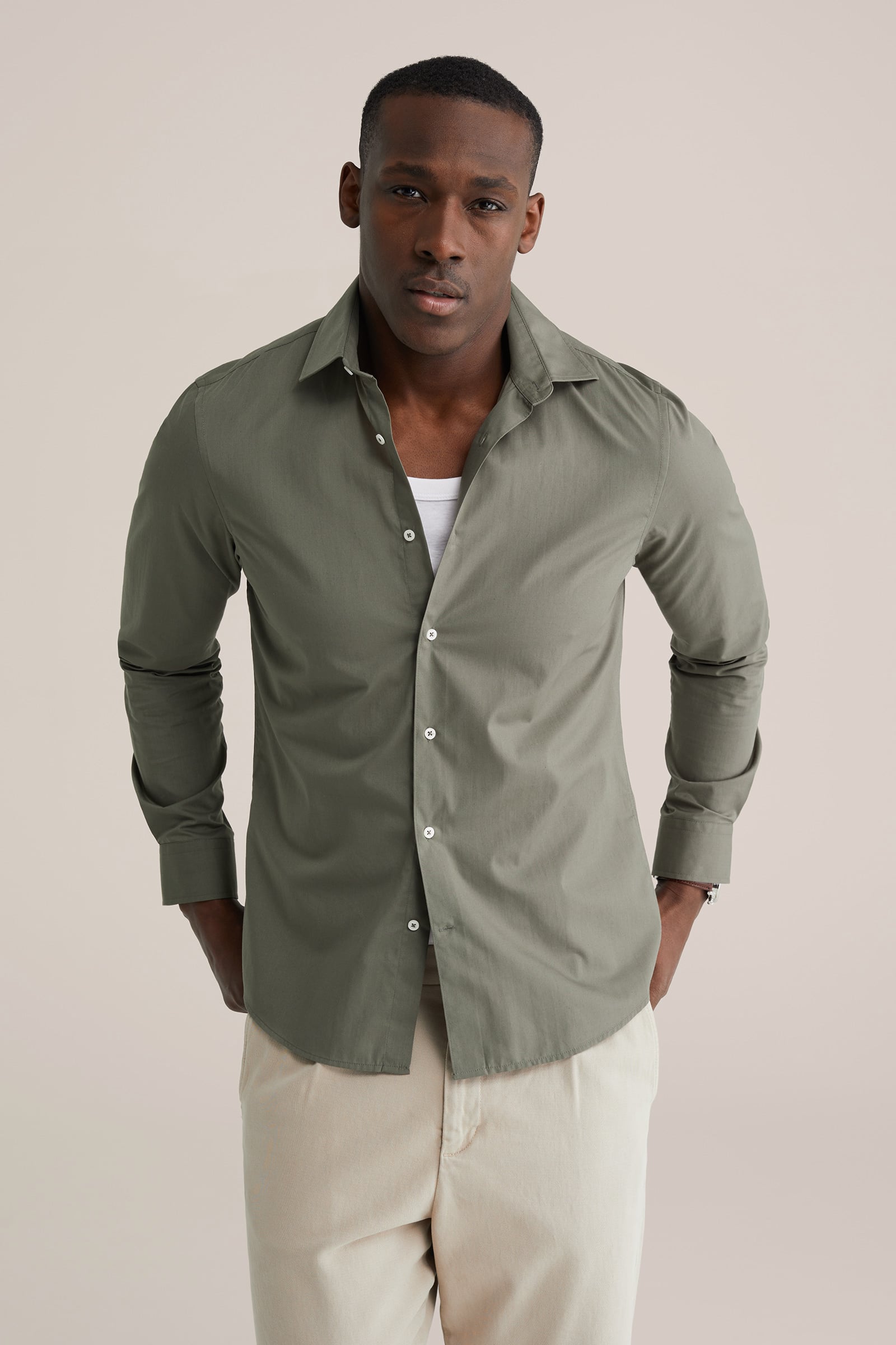 Heren Tall fit easy-care overhemd | wefashion.com