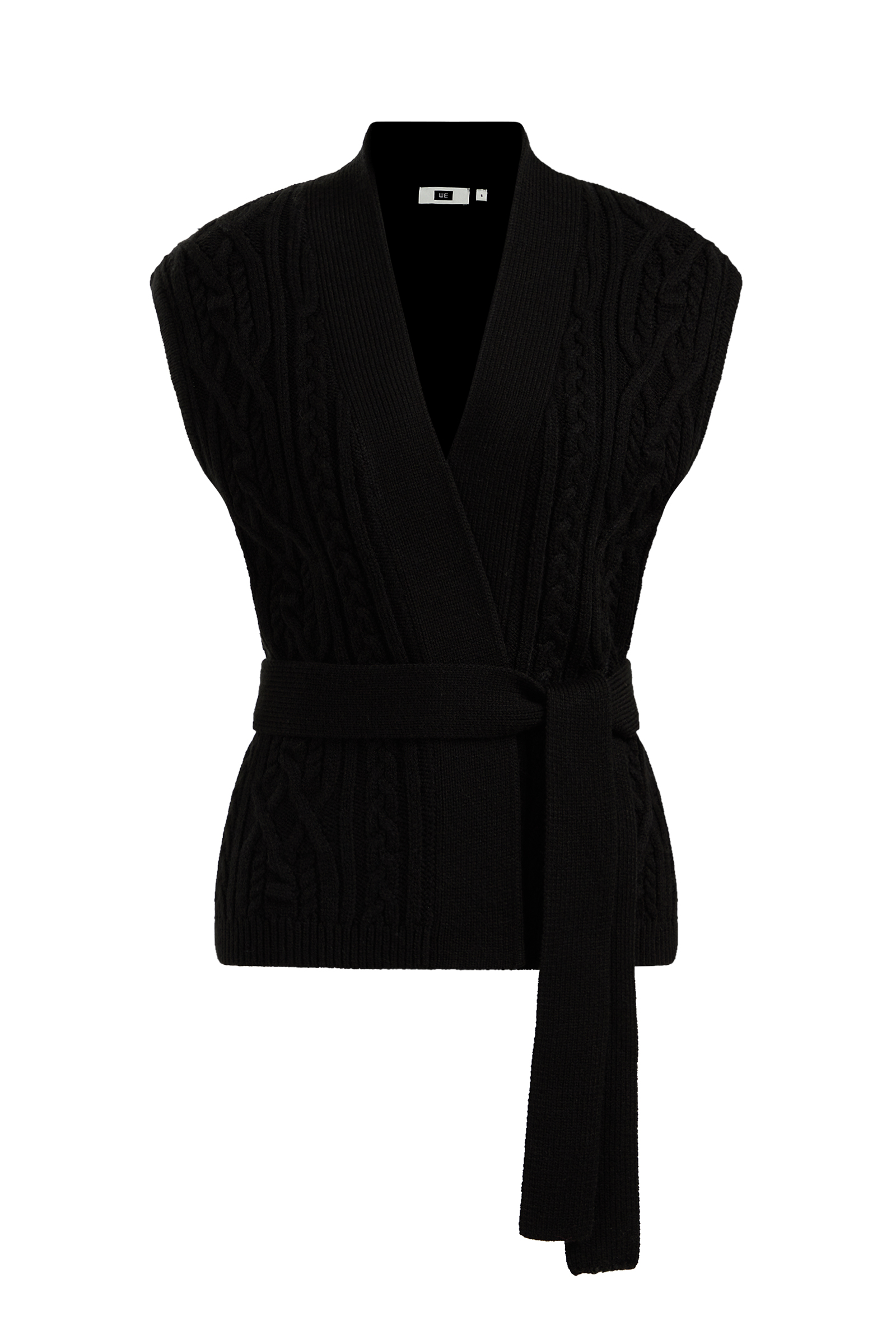 Dames mouwloos vest met ceintuur | wefashion.be