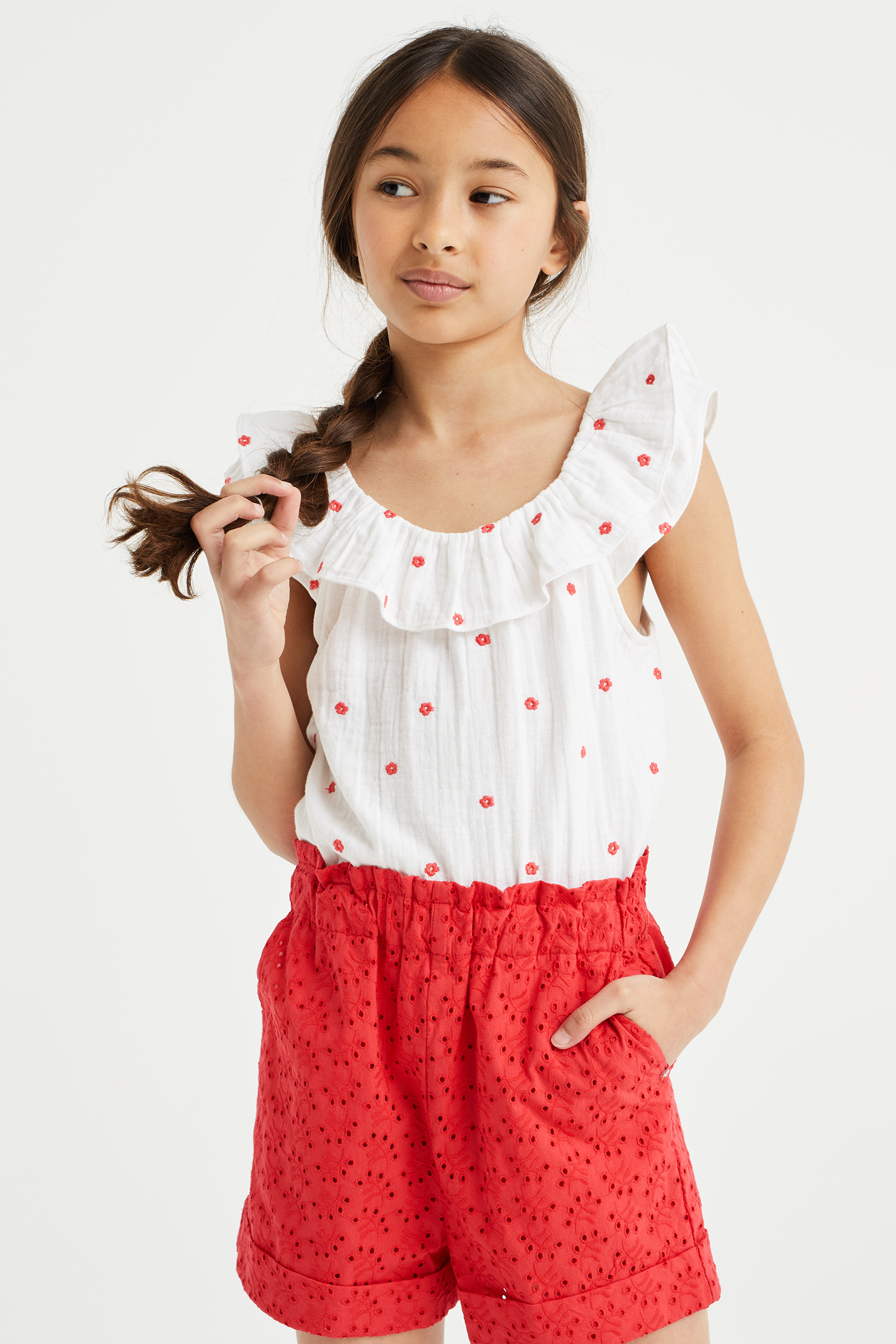 Meisjes top met ruches | wefashion.nl