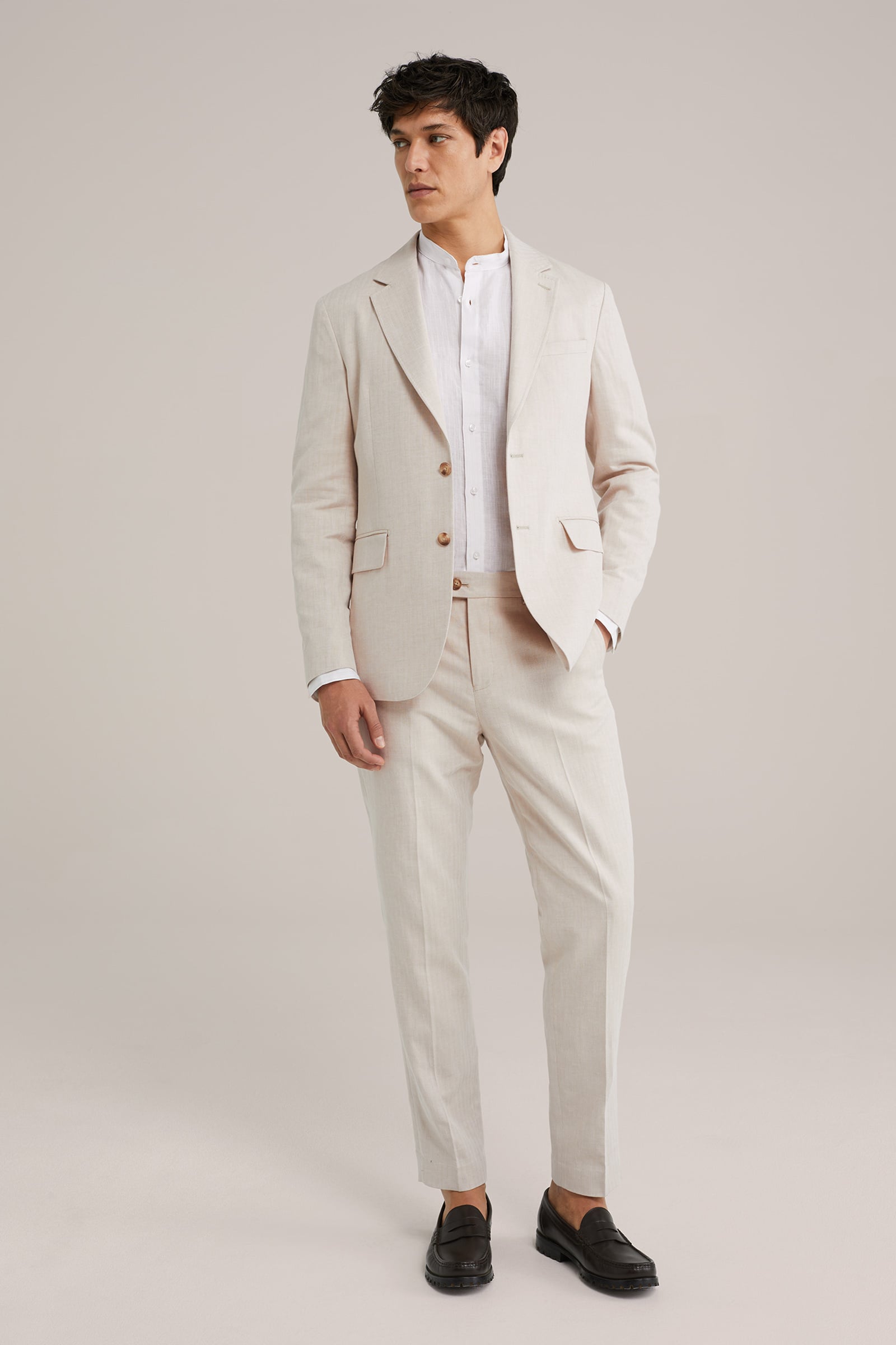 Linnen slim fit pak | wefashion.com