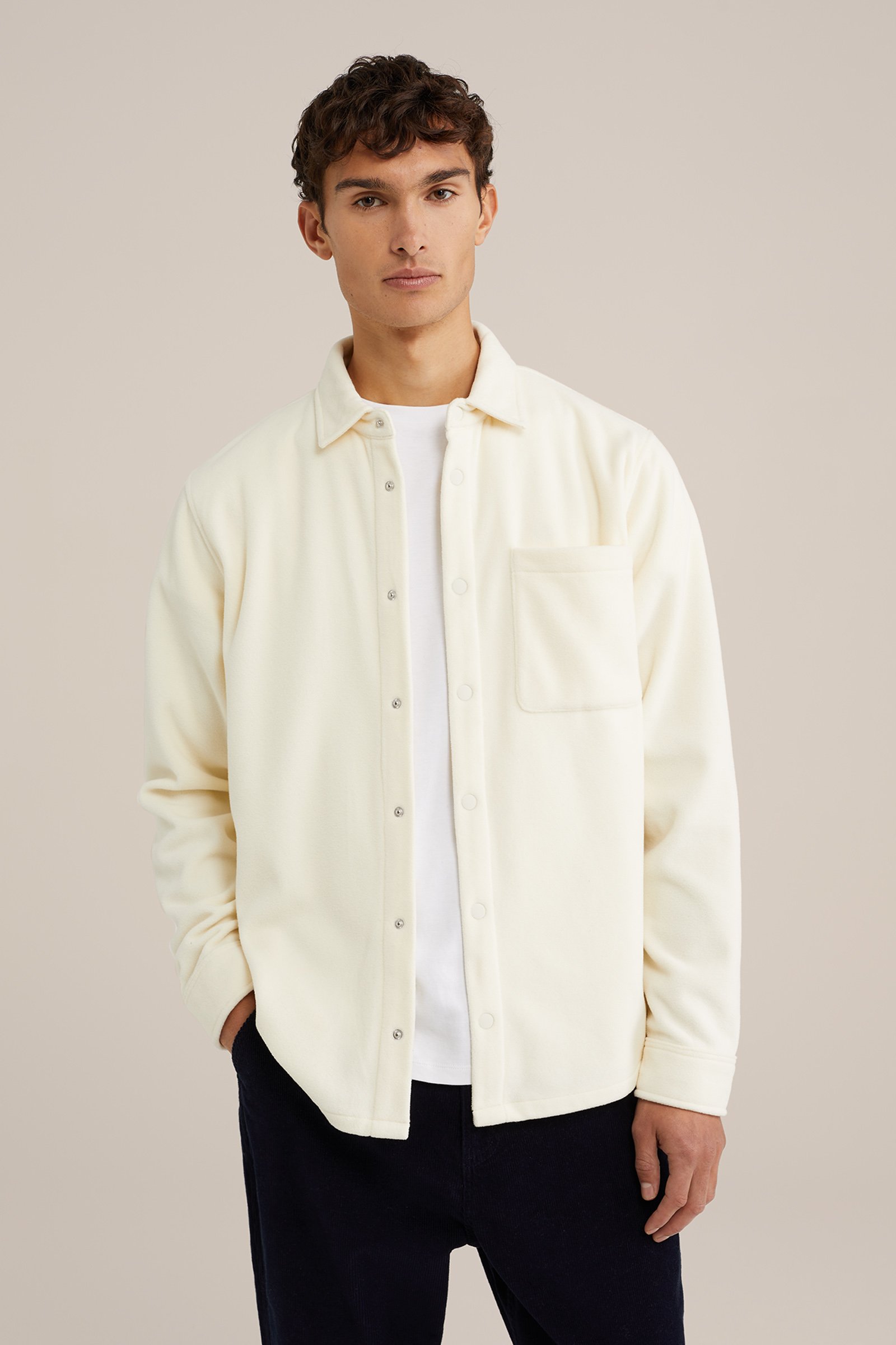Heren overshirt van fleece | wefashion.com