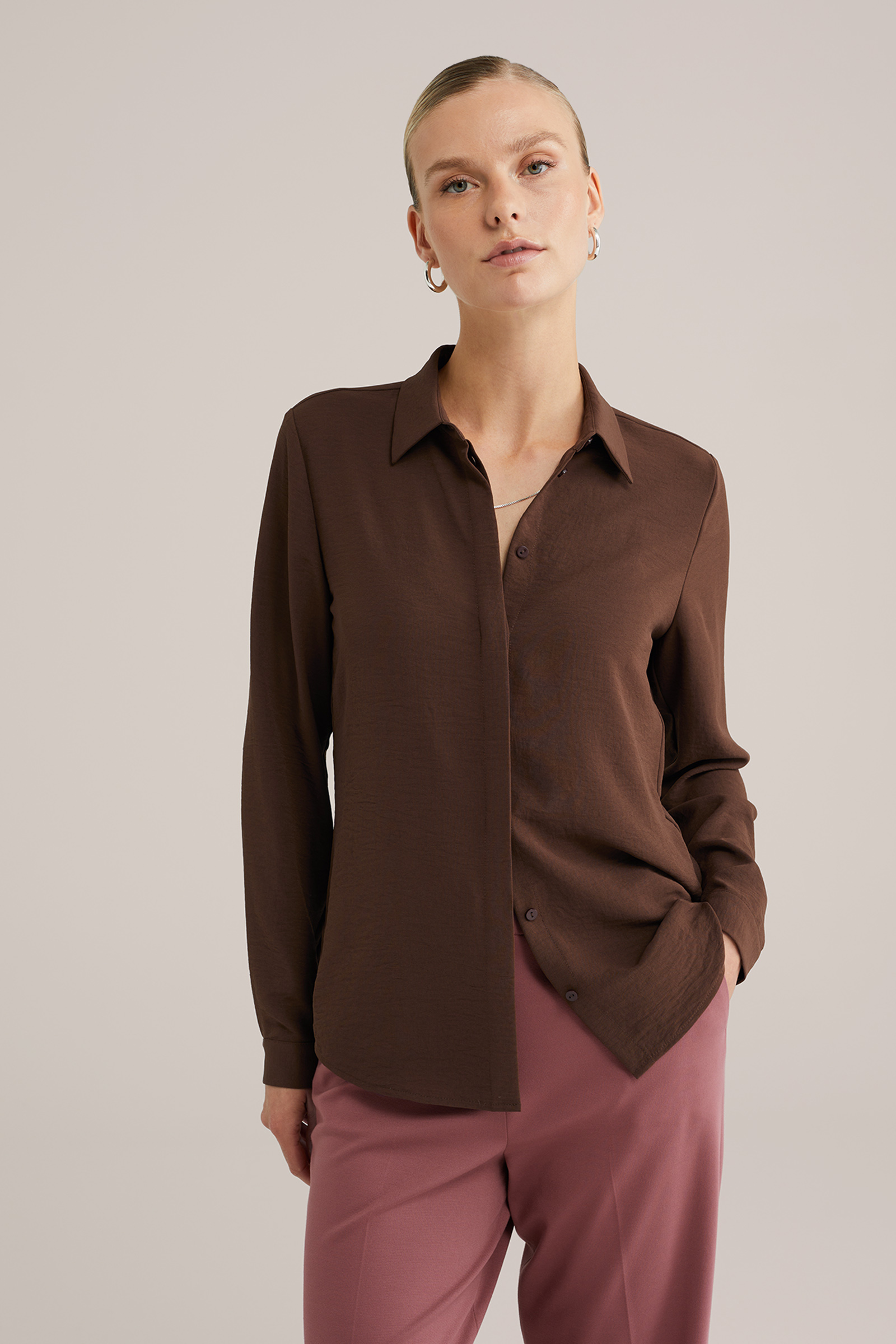 Dames blouse met fijne structuur | wefashion.com