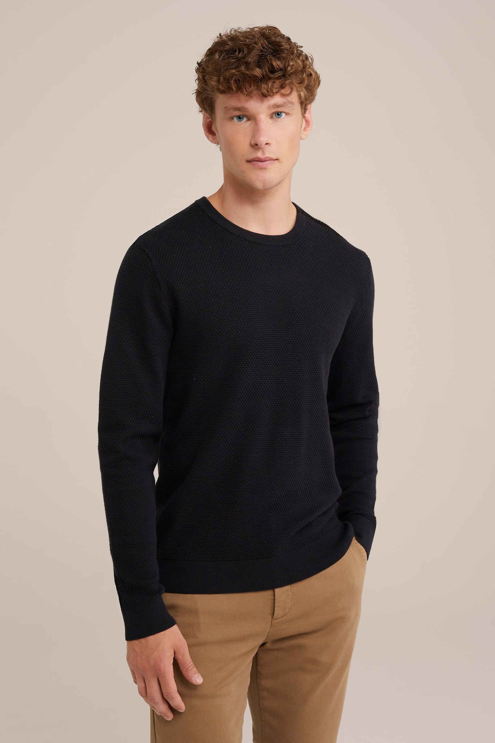 Pull de fin jersey à structure homme | wefashion.com