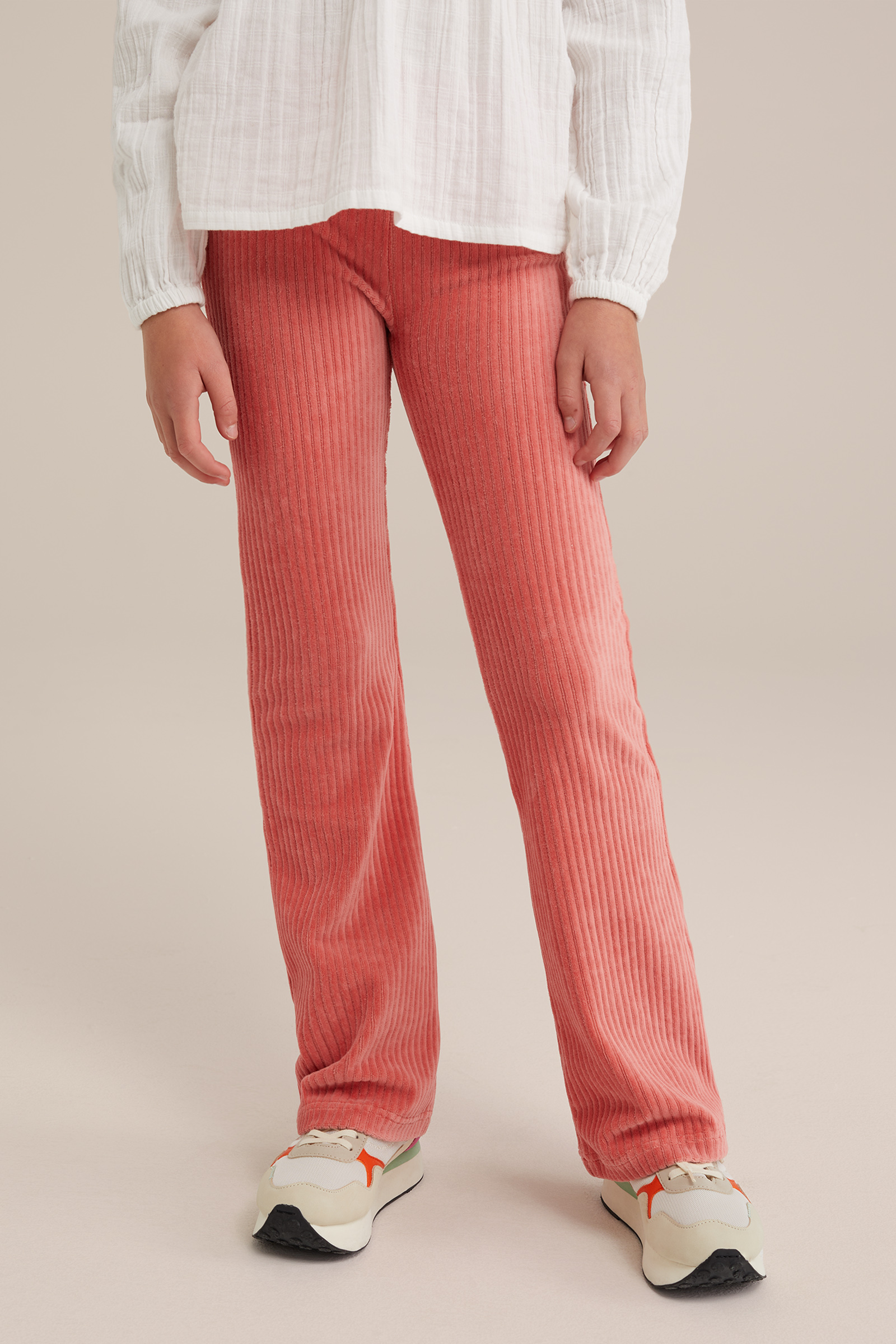 Meisjes velvet flared legging van ribstof | wefashion.com