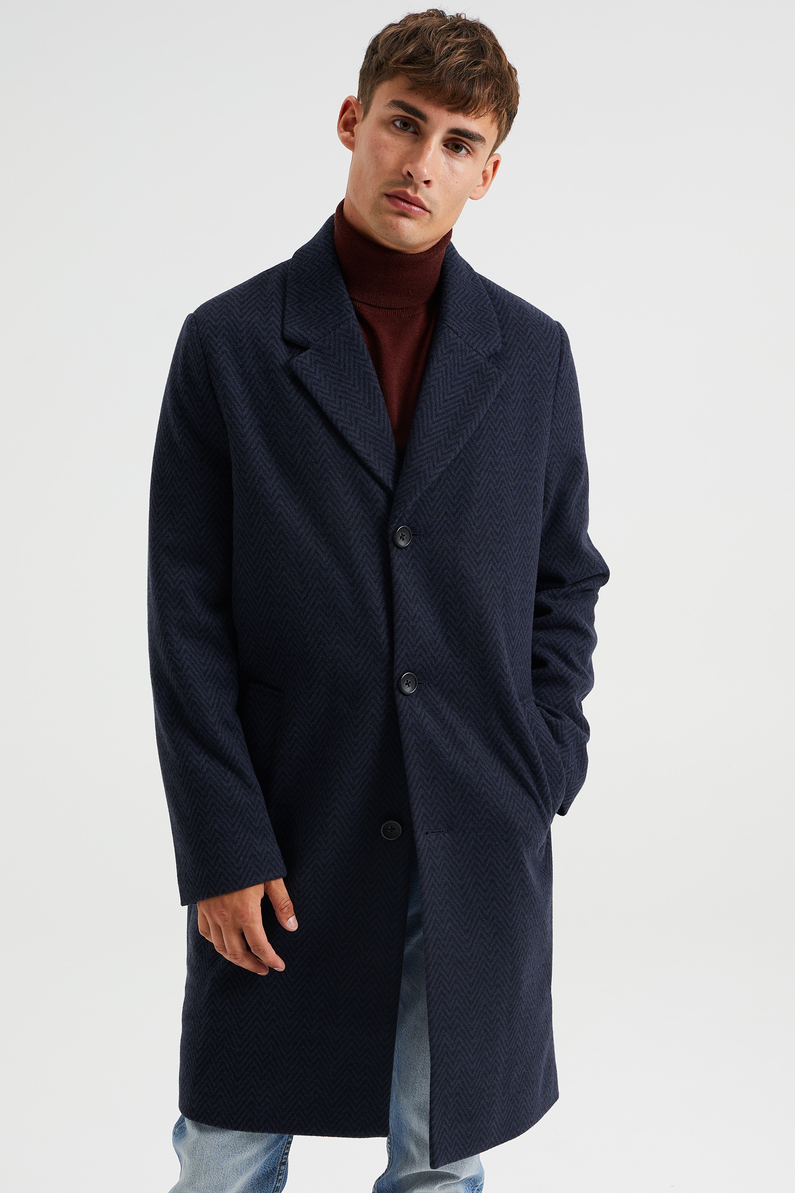 Heren overjas met dessin | wefashion.com