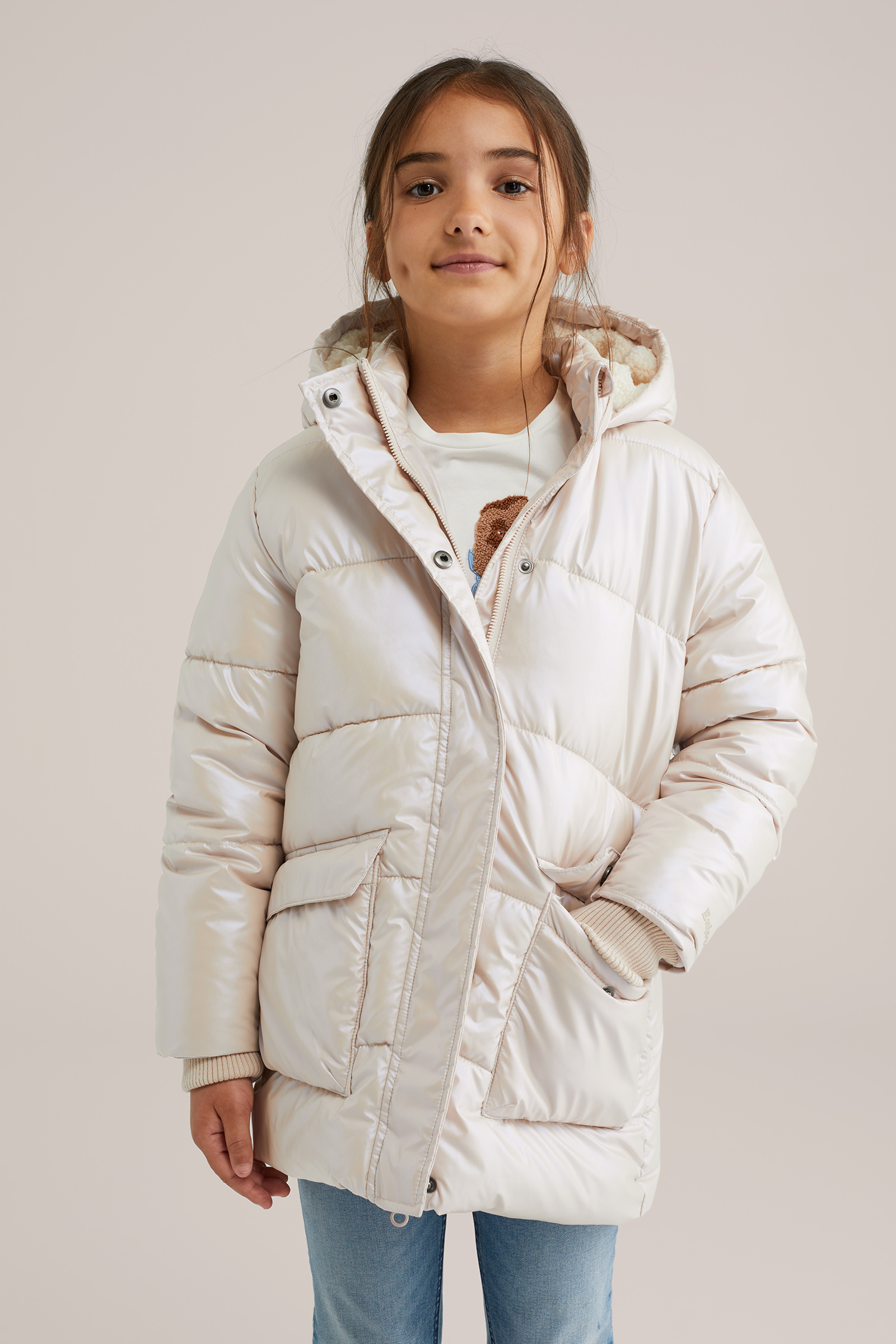 Meisjes jas met metallic look | wefashion.com