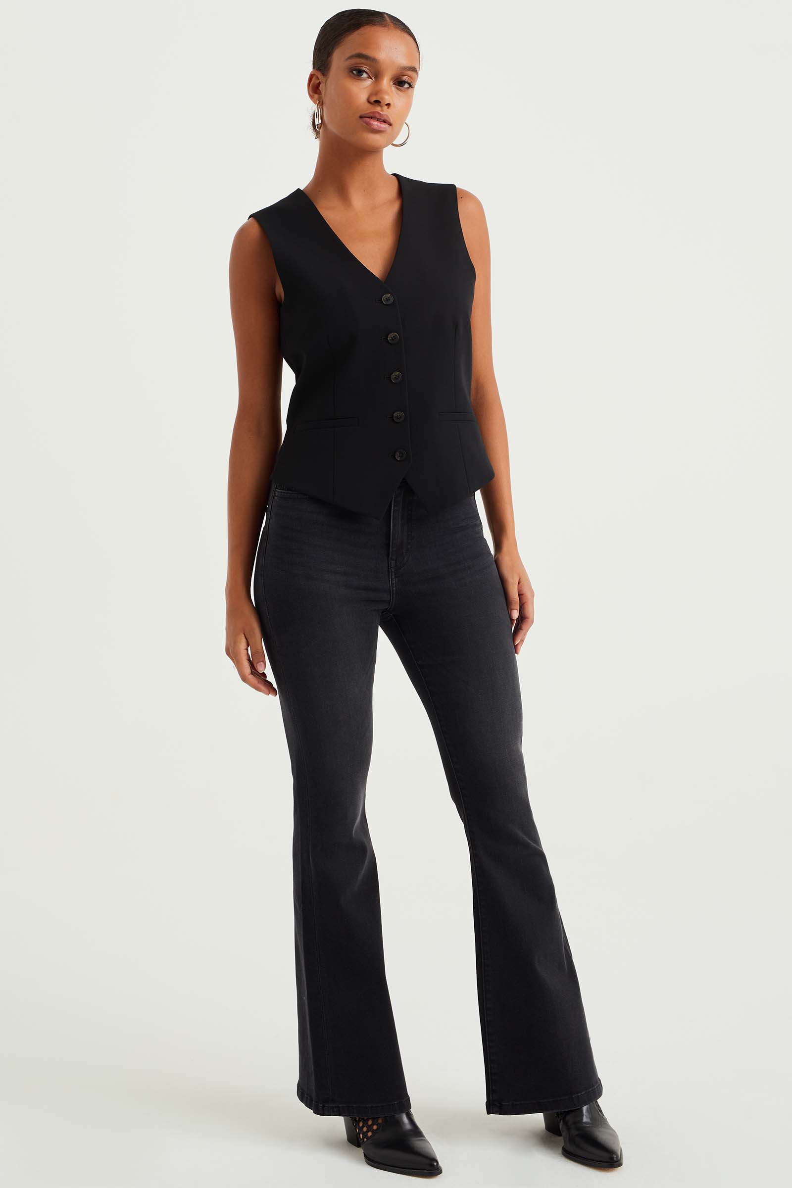 Dames high rise super flared jeans met stretch | wefashion.com