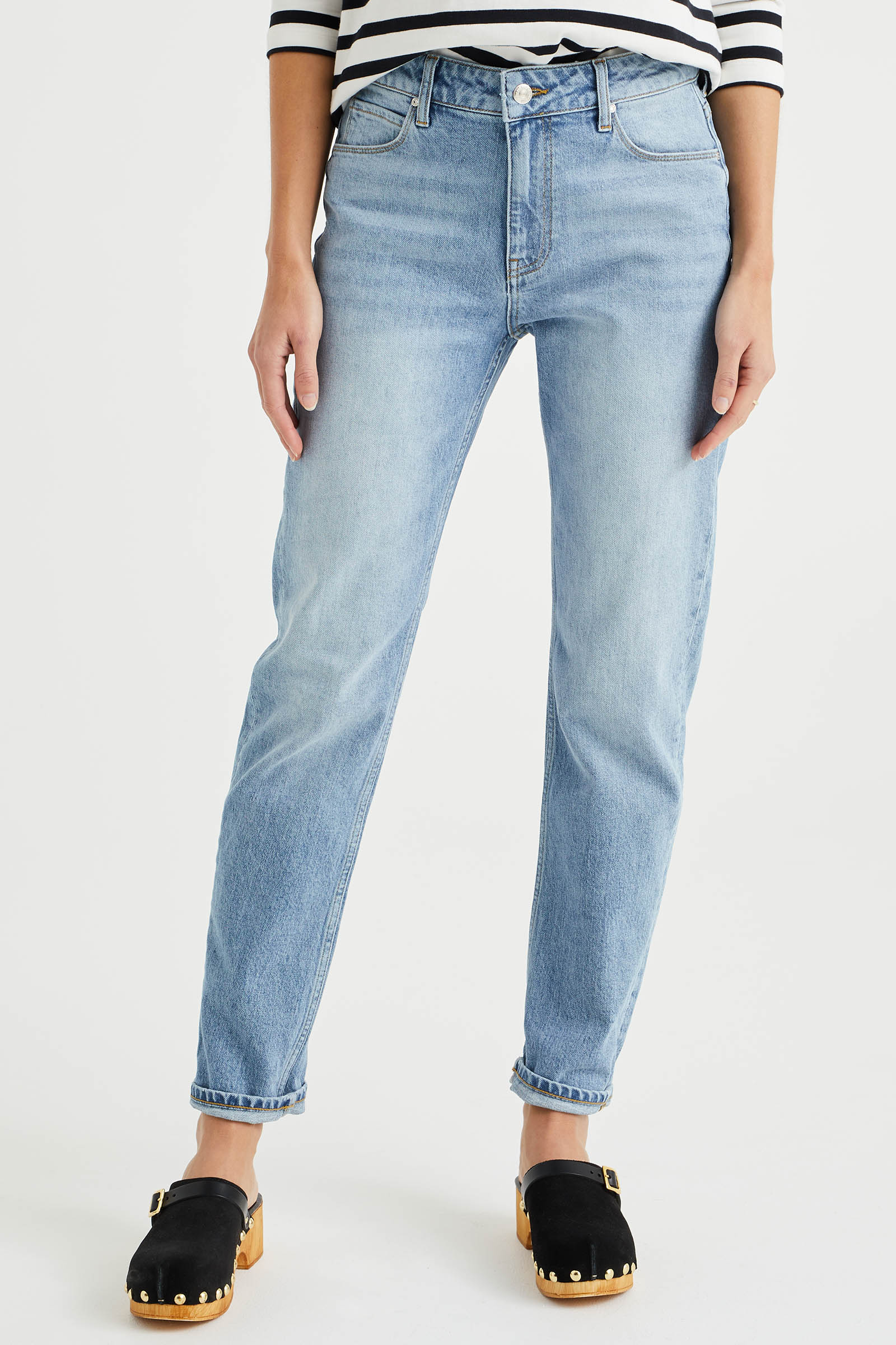 Dames mid rise boyfriend fit jeans met comfort stretch | wefashion.com