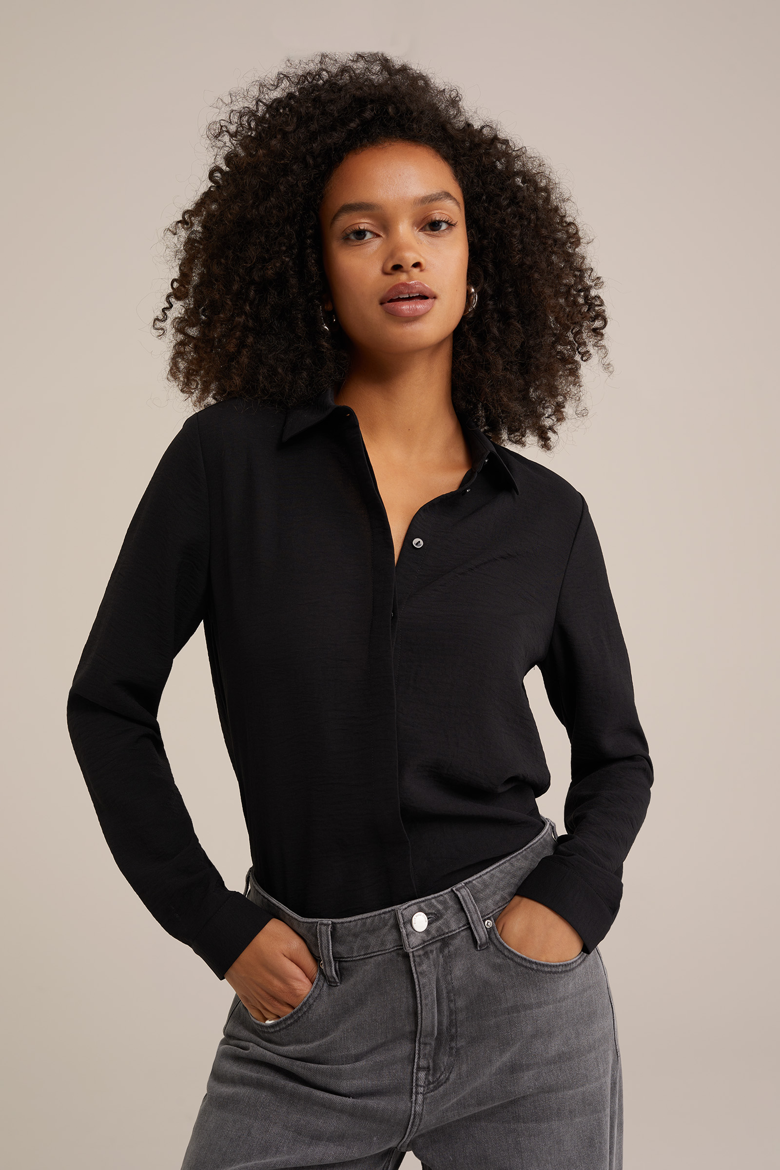 Dames blouse met fijne structuur | wefashion.com