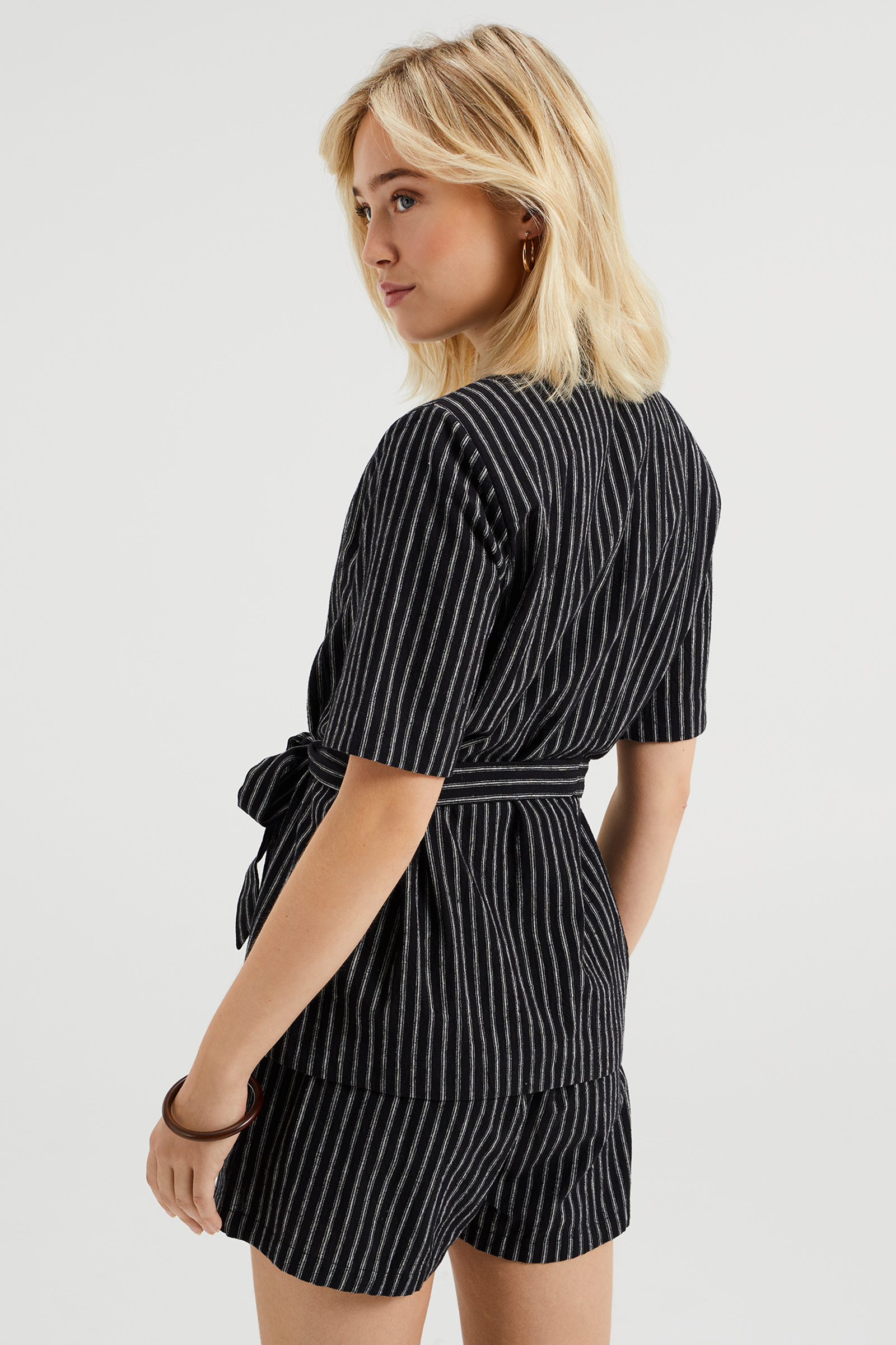 Gestreept pak van linnenmix | wefashion.com