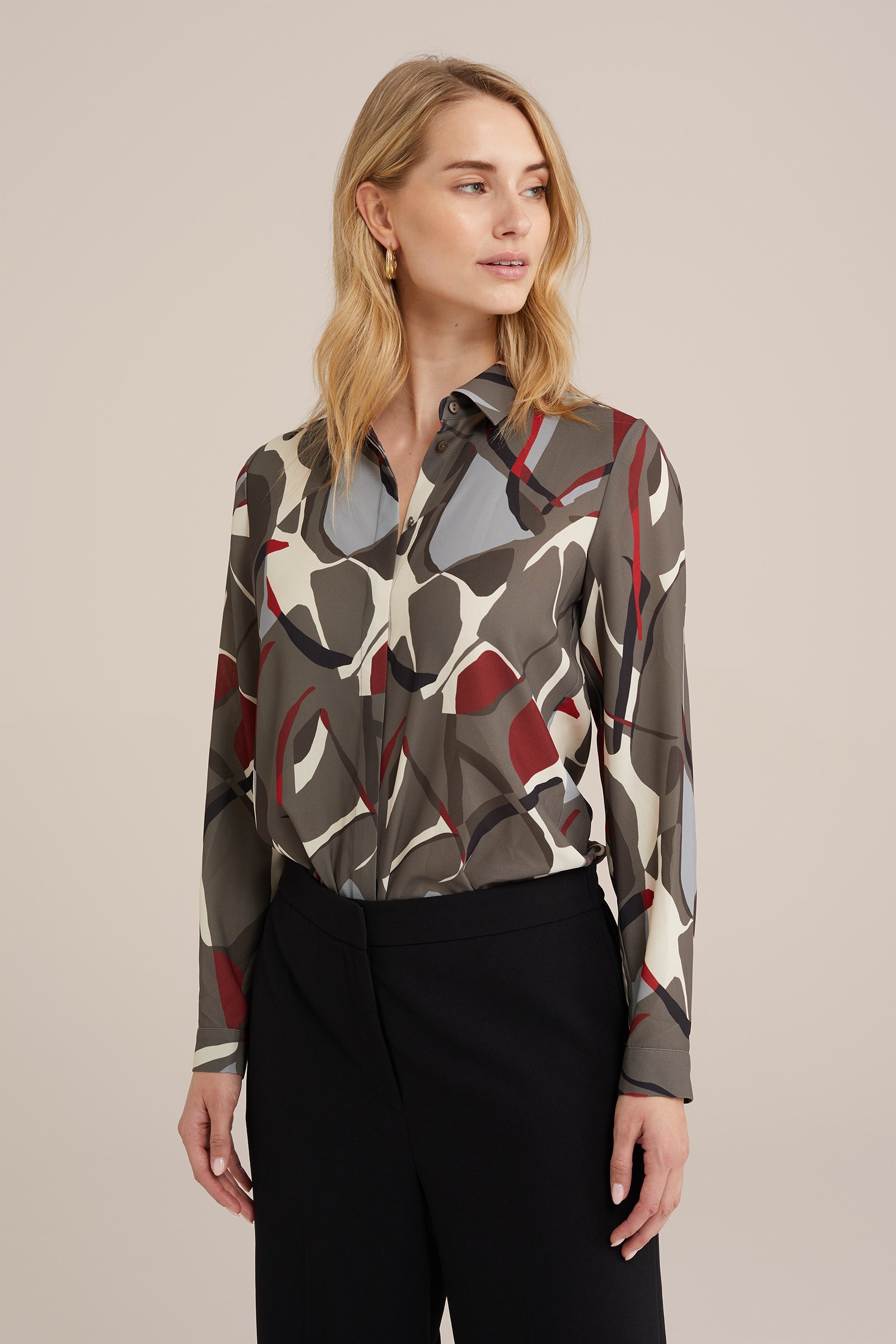 Dames blouse met fijne structuur | wefashion.com