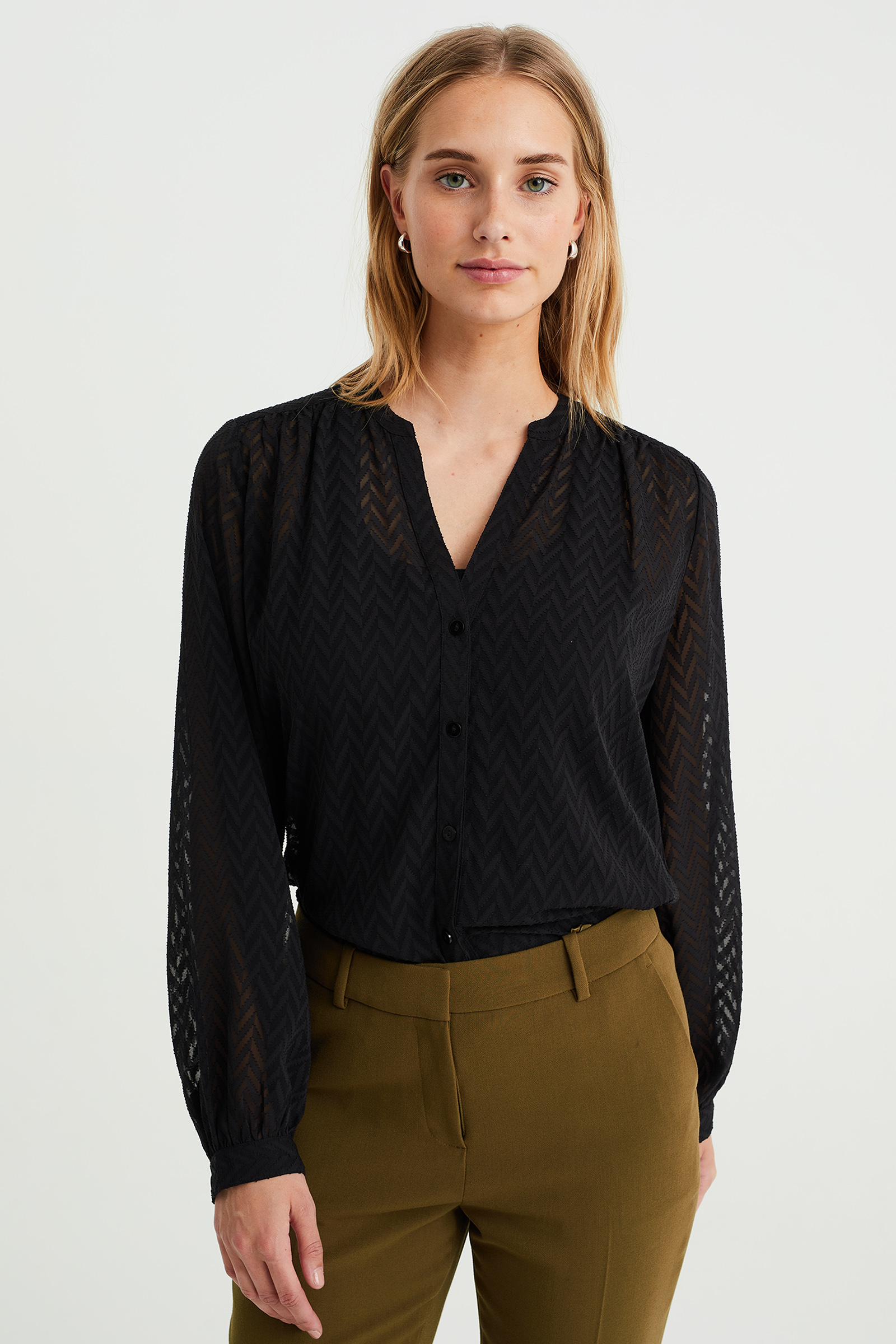 Dames blouse met structuur | wefashion.com