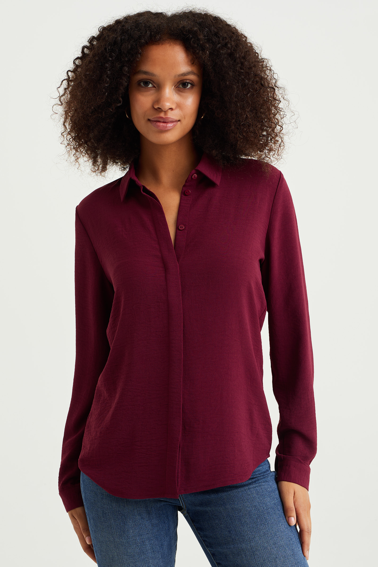 Dames blouse met fijne structuur | wefashion.com
