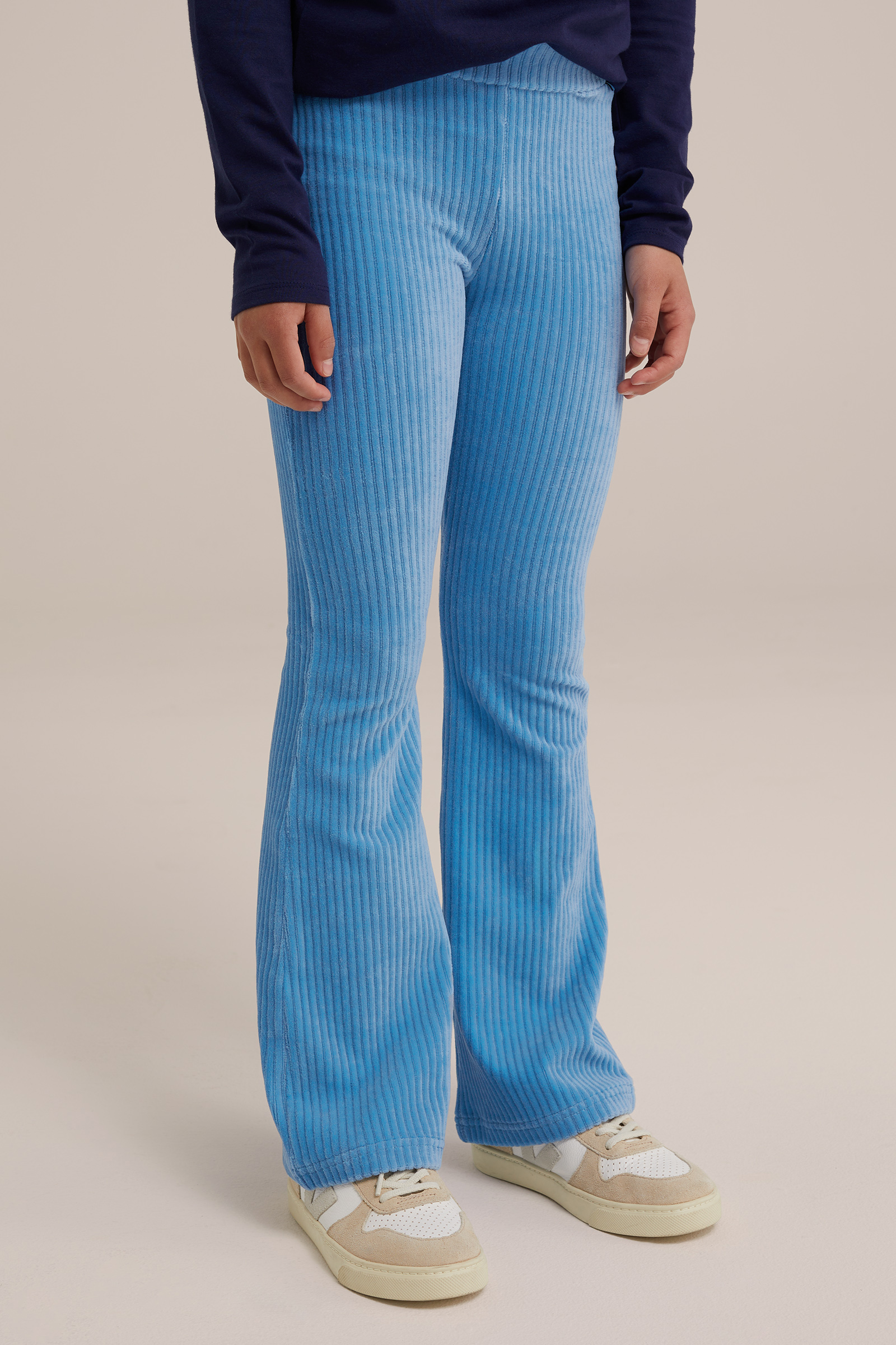 Meisjes velvet flared legging van ribstof | wefashion.com