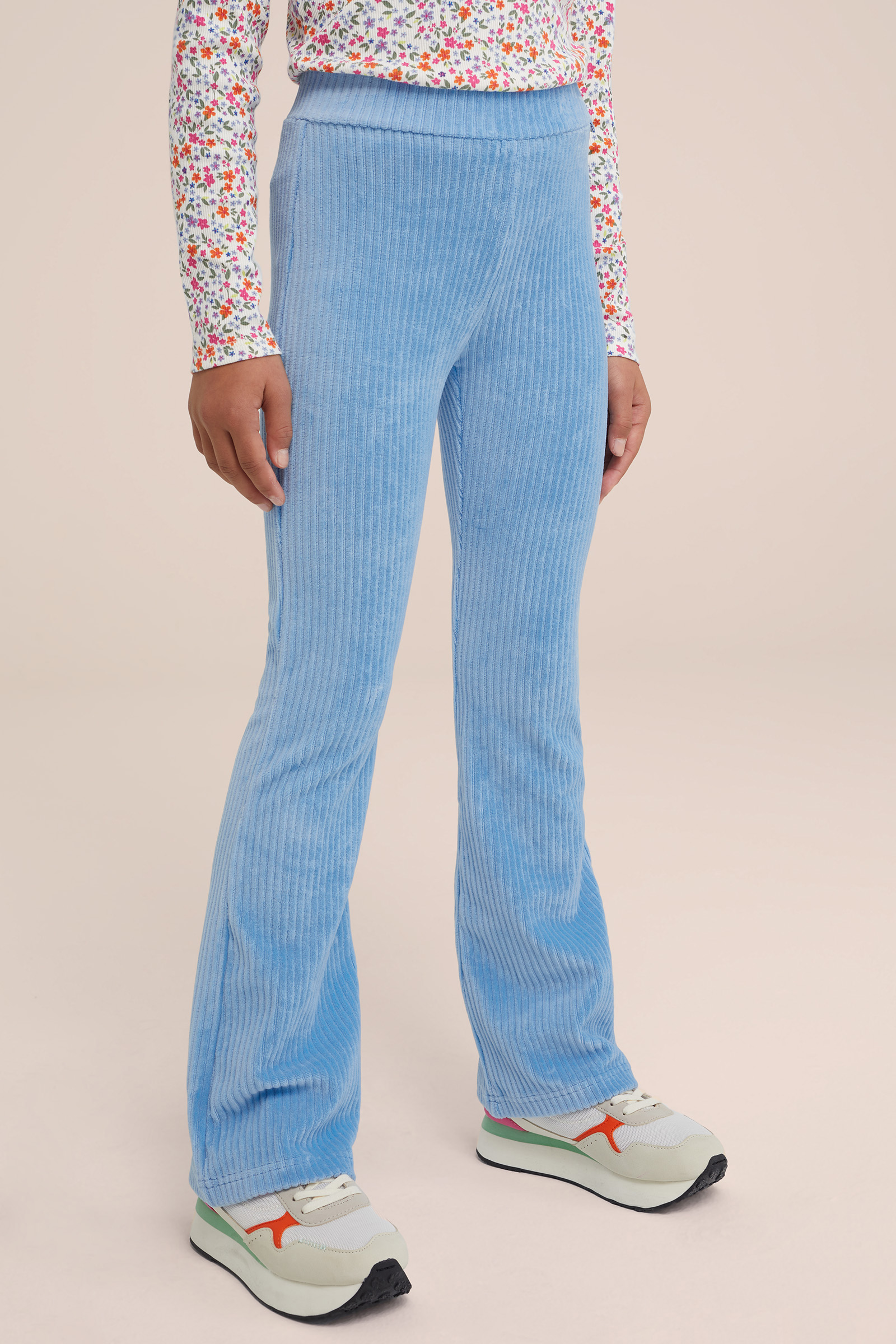 Meisjes velvet flared legging van ribstof | wefashion.com