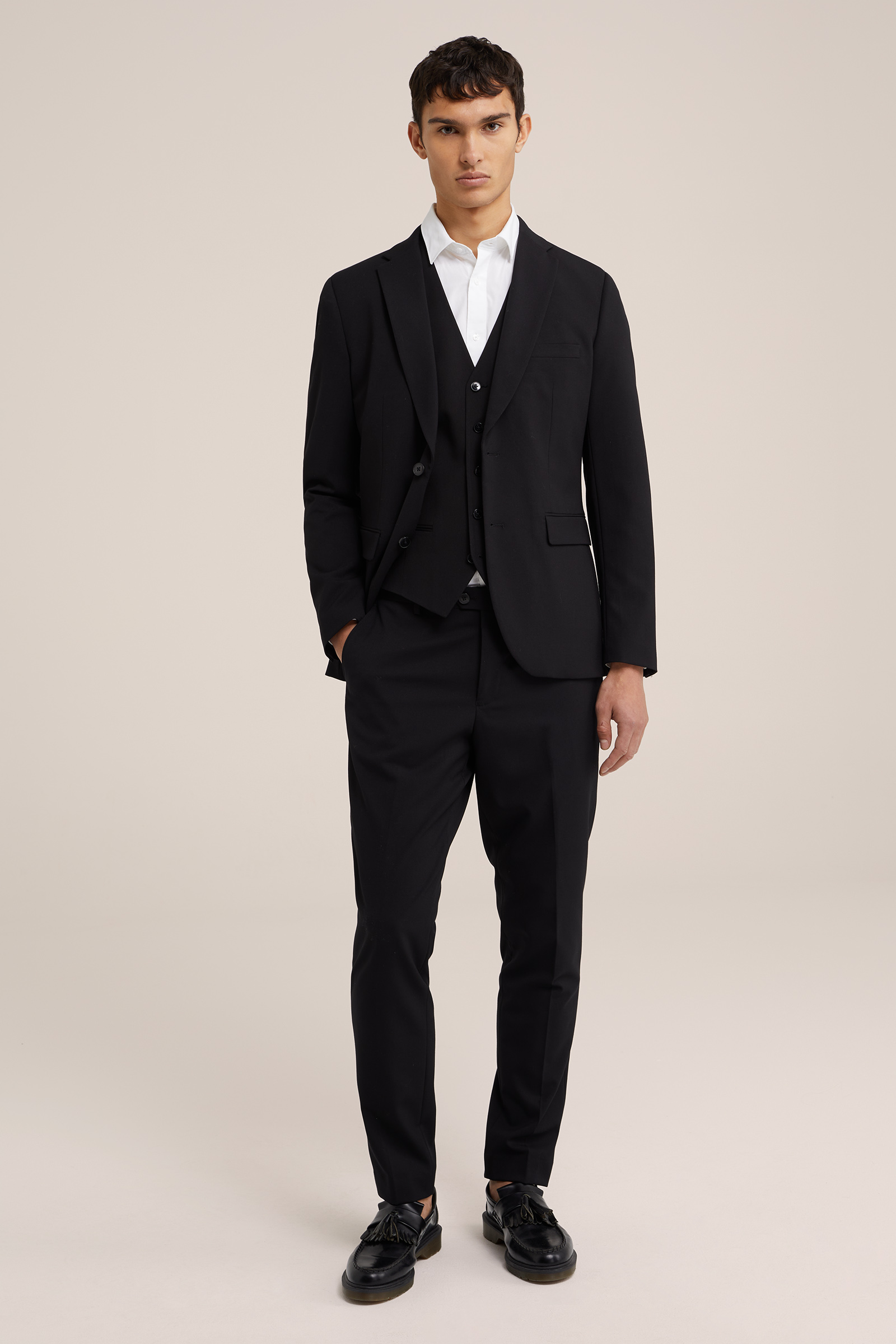 Heren Driedelig slim fit pak met stretch - THE FLEX SUIT | wefashion.com