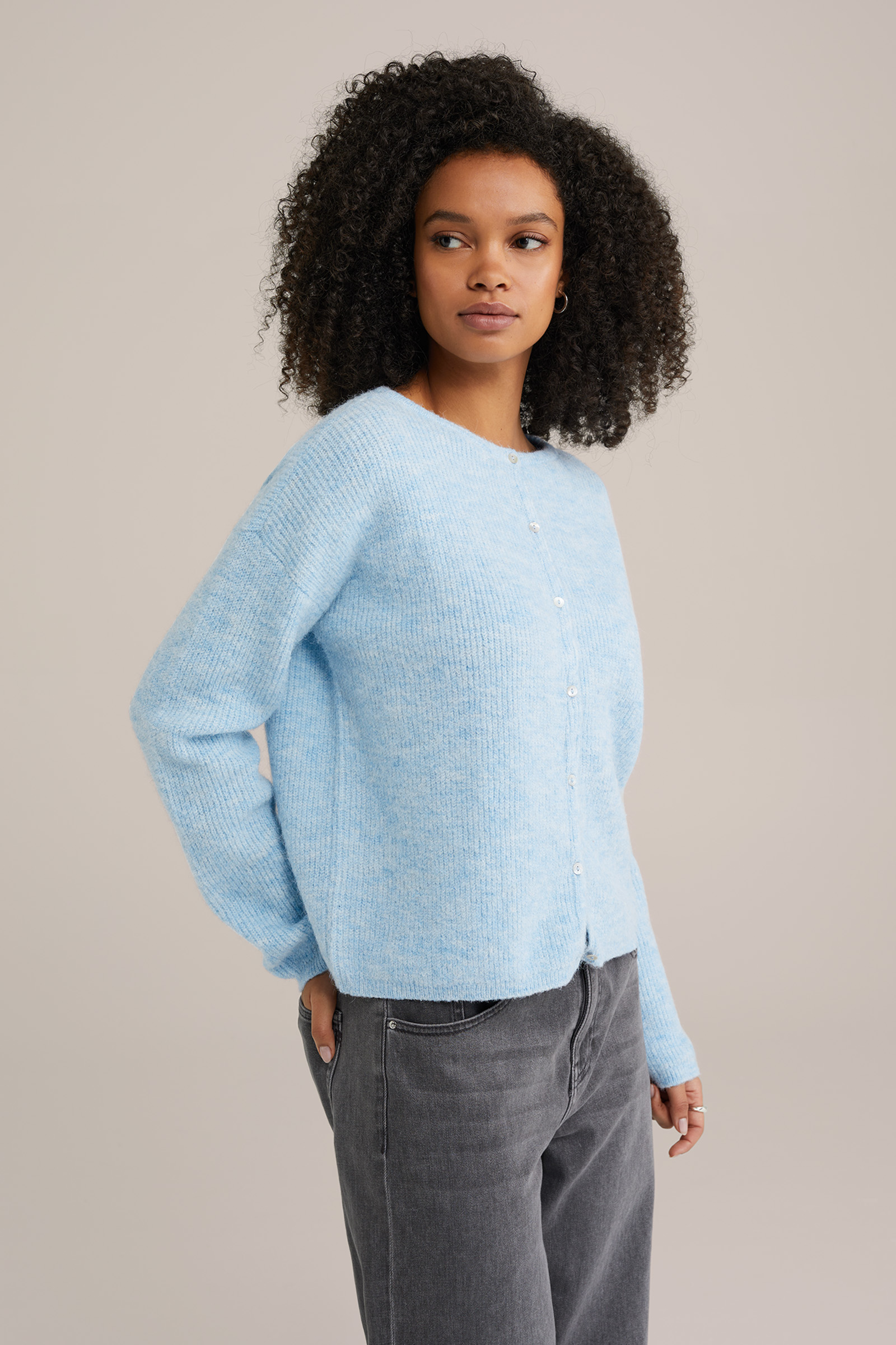 Dames gebreid vest van wolmix | wefashion.com