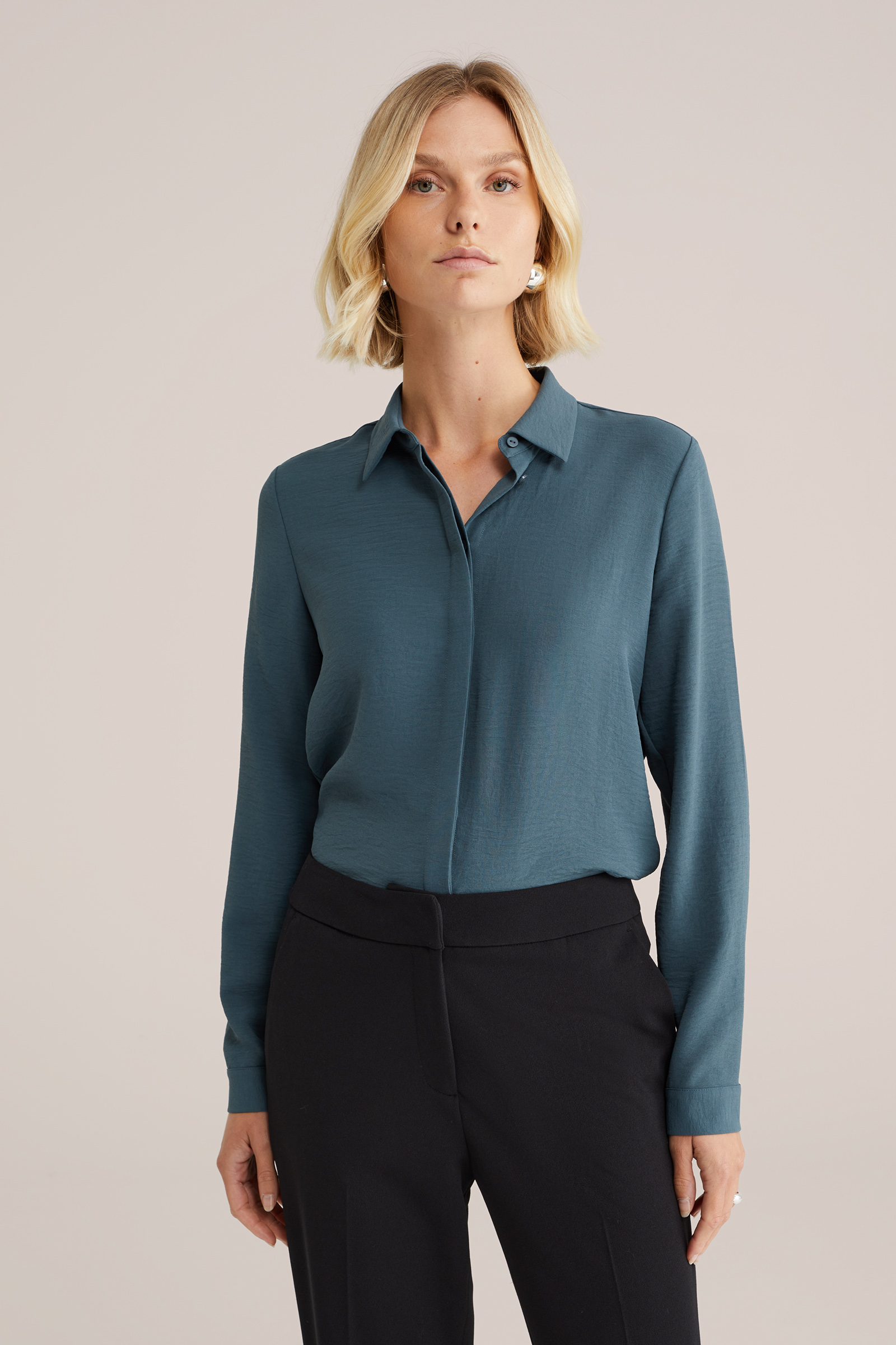 Dames blouse met fijne structuur | wefashion.com