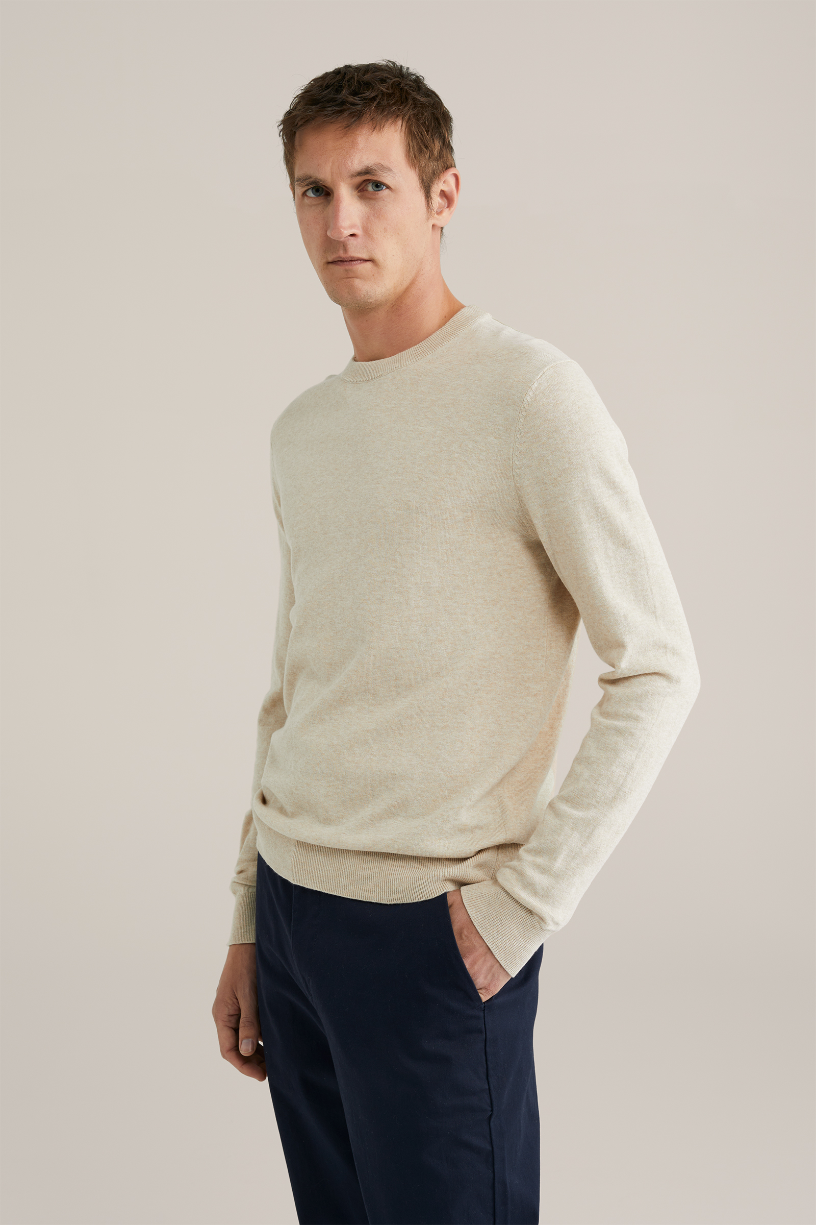 Pull de fin jersey de mélange de coton homme | wefashion.com