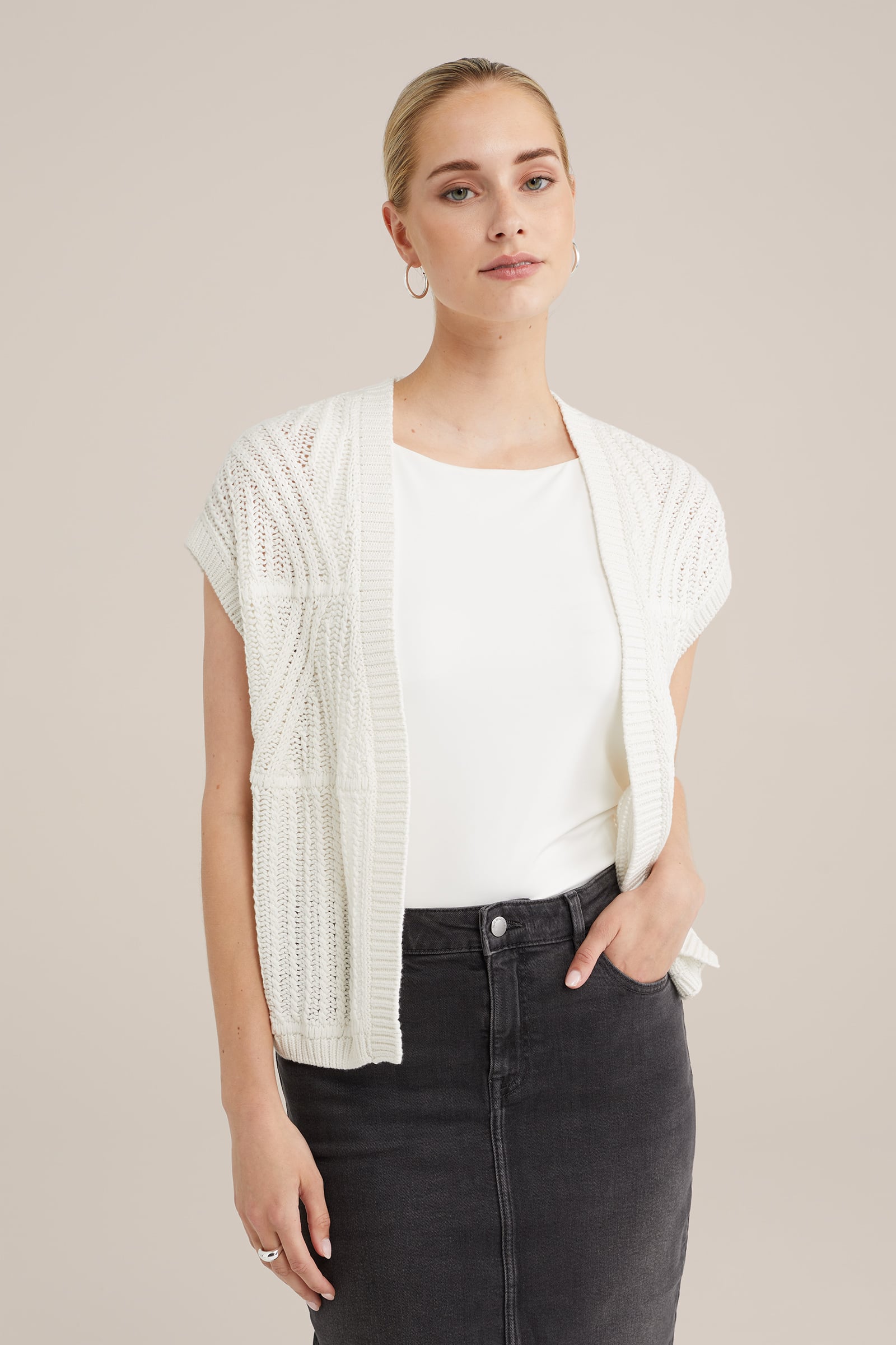 Dames gebreid vest met structuur | wefashion.com