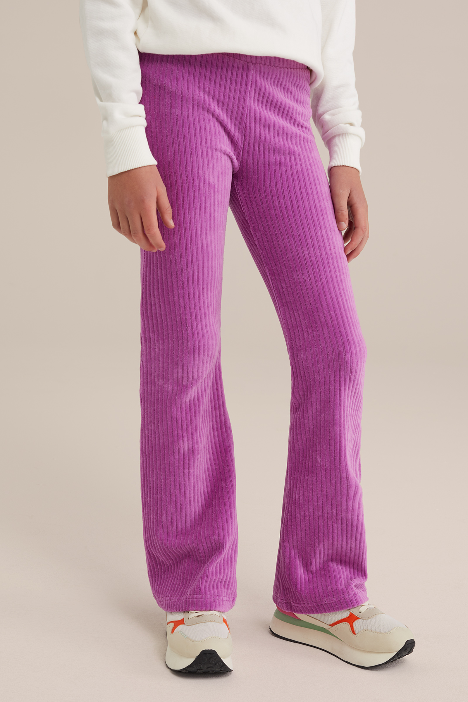 Meisjes velvet flared legging van ribstof | wefashion.com