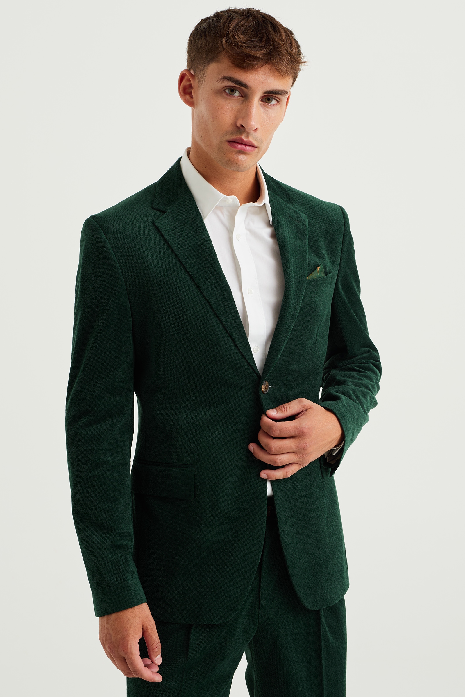 Heren Slim fit pak met stretch | wefashion.com