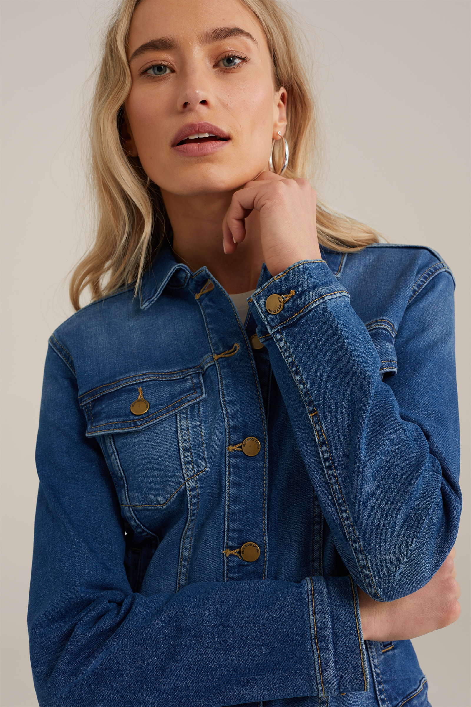 Dames denim jack met comfortstretch | wefashion.com