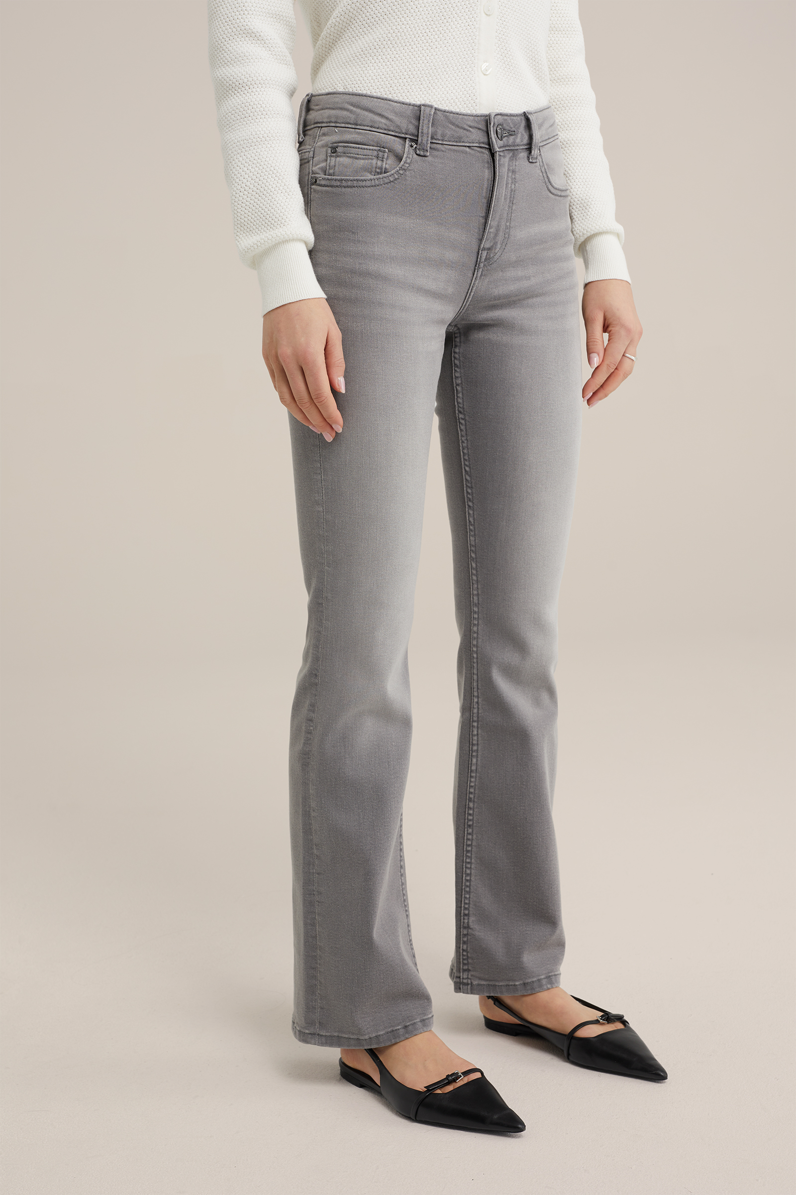 Dames mid rise bootcut jeans met stretch | wefashion.com