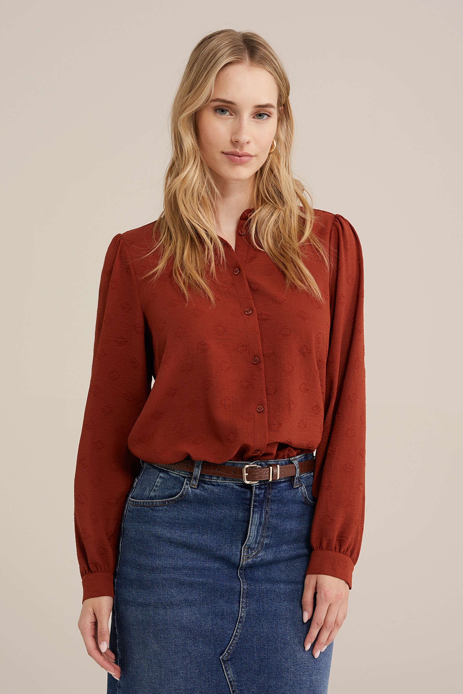 Dames blouse met structuur | wefashion.com