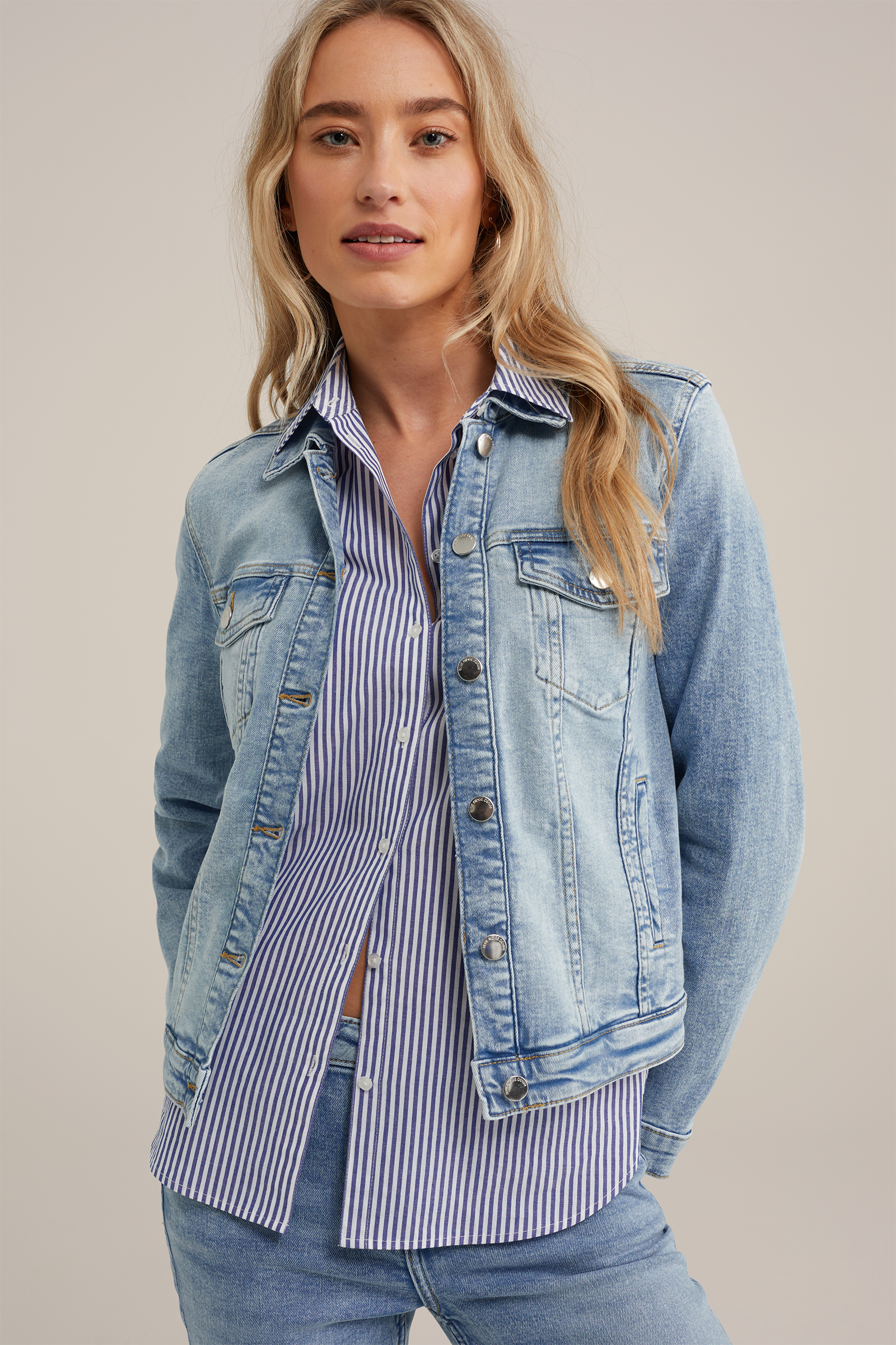 Dames denim jack met comfortstretch | wefashion.com