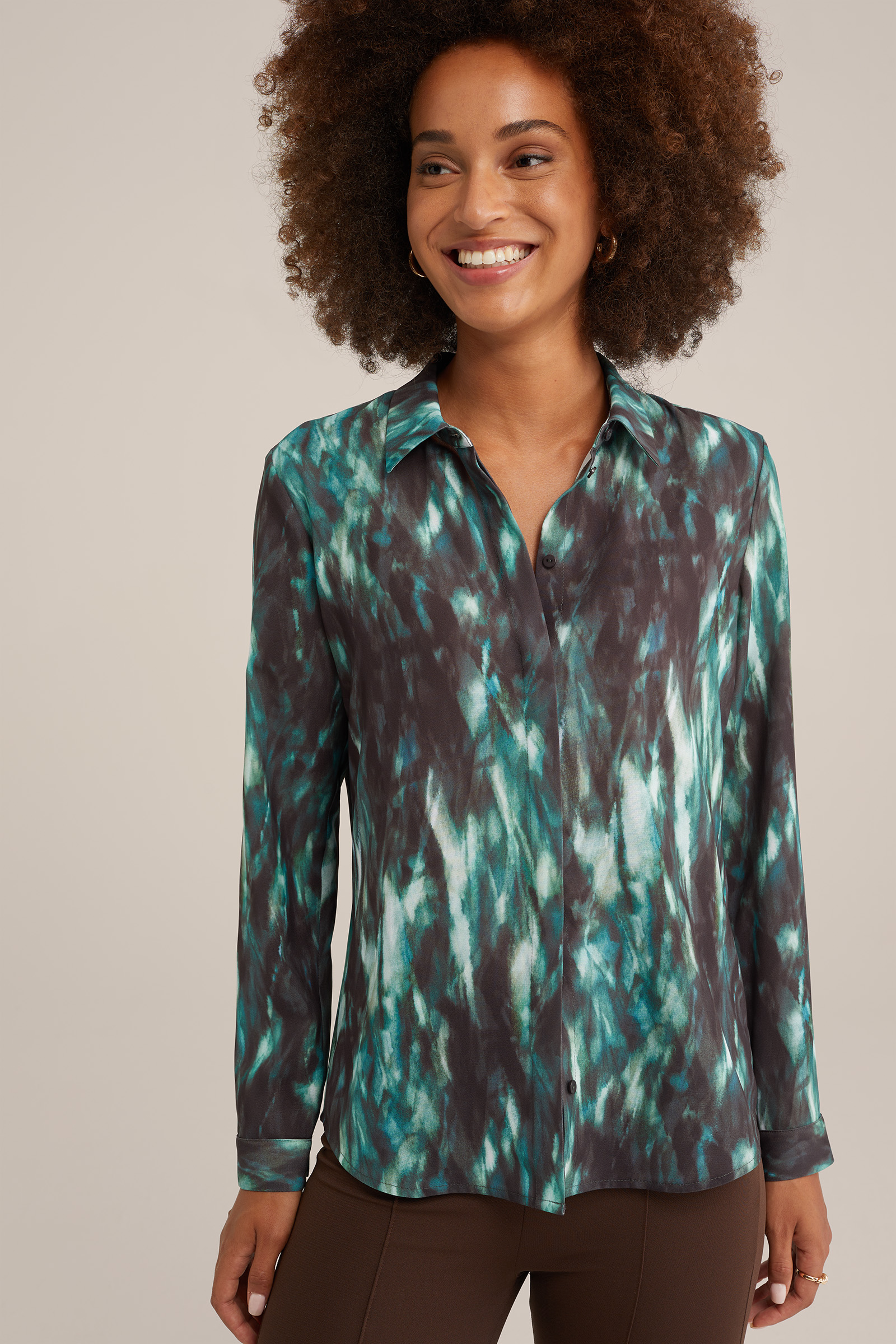 Dames blouse met fijne structuur | wefashion.com