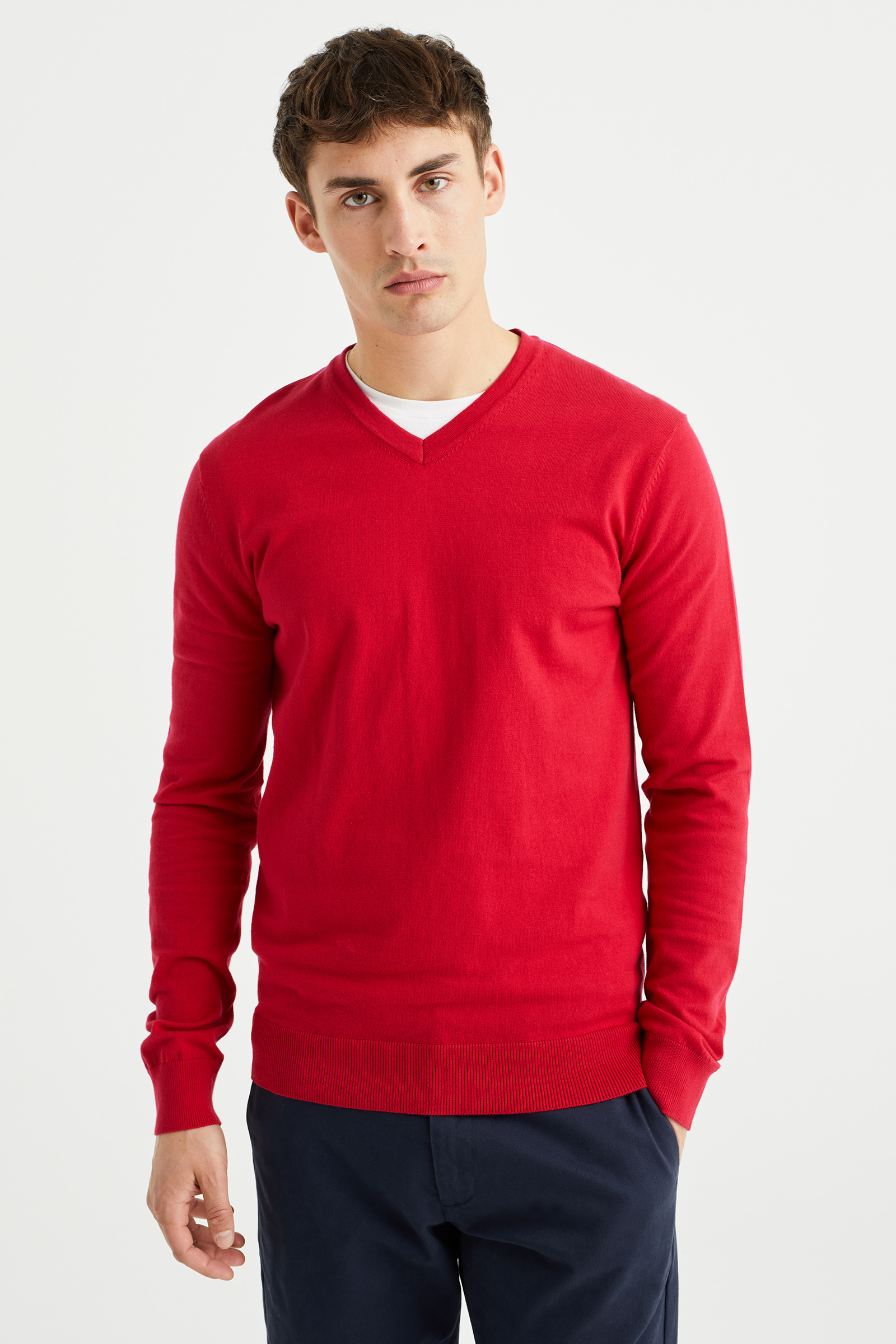 Pull de fin jersey de mélange de coton homme | wefashion.com
