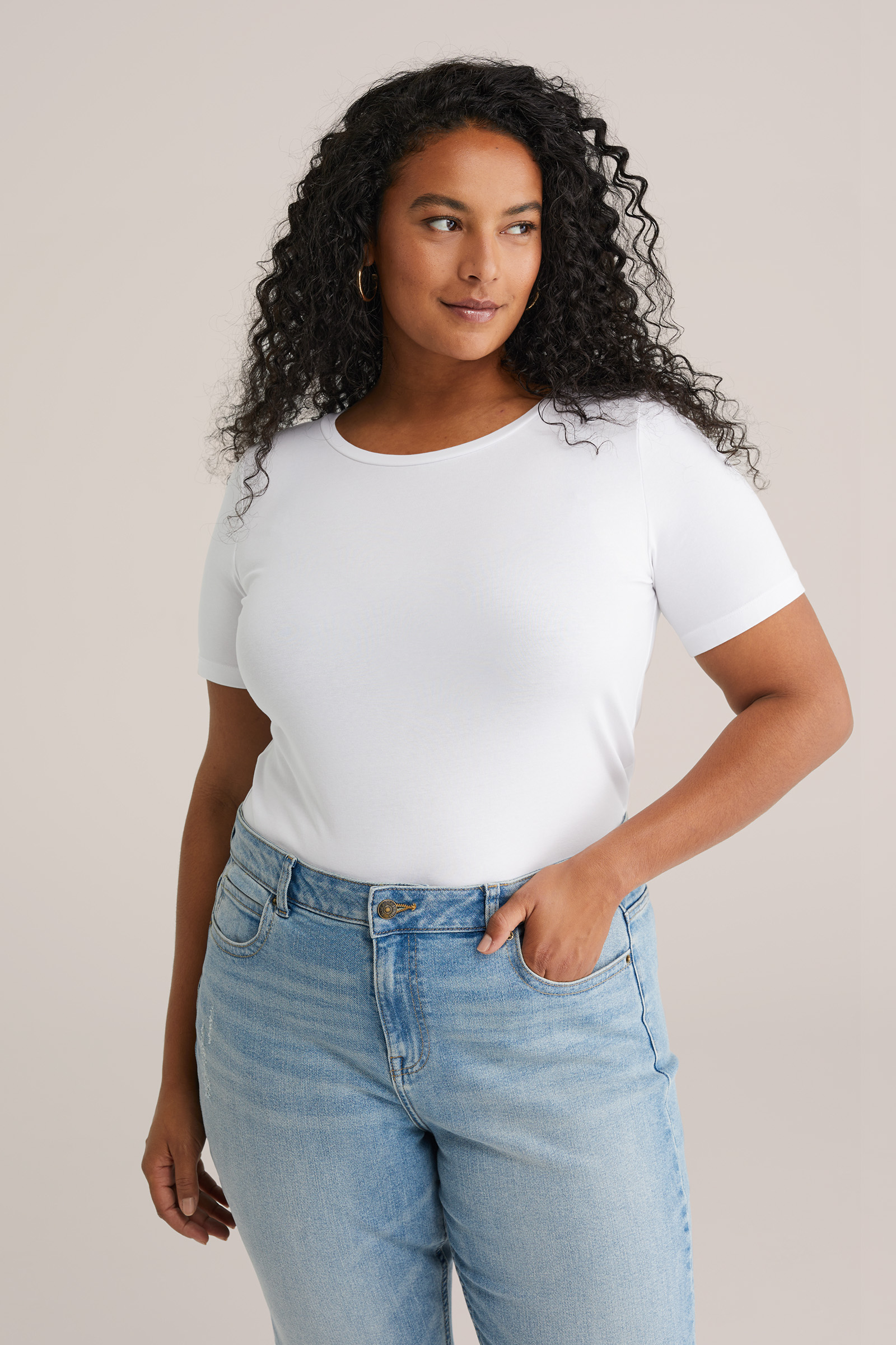 Dames nauwsluitend T-shirt - Curve | wefashion.com