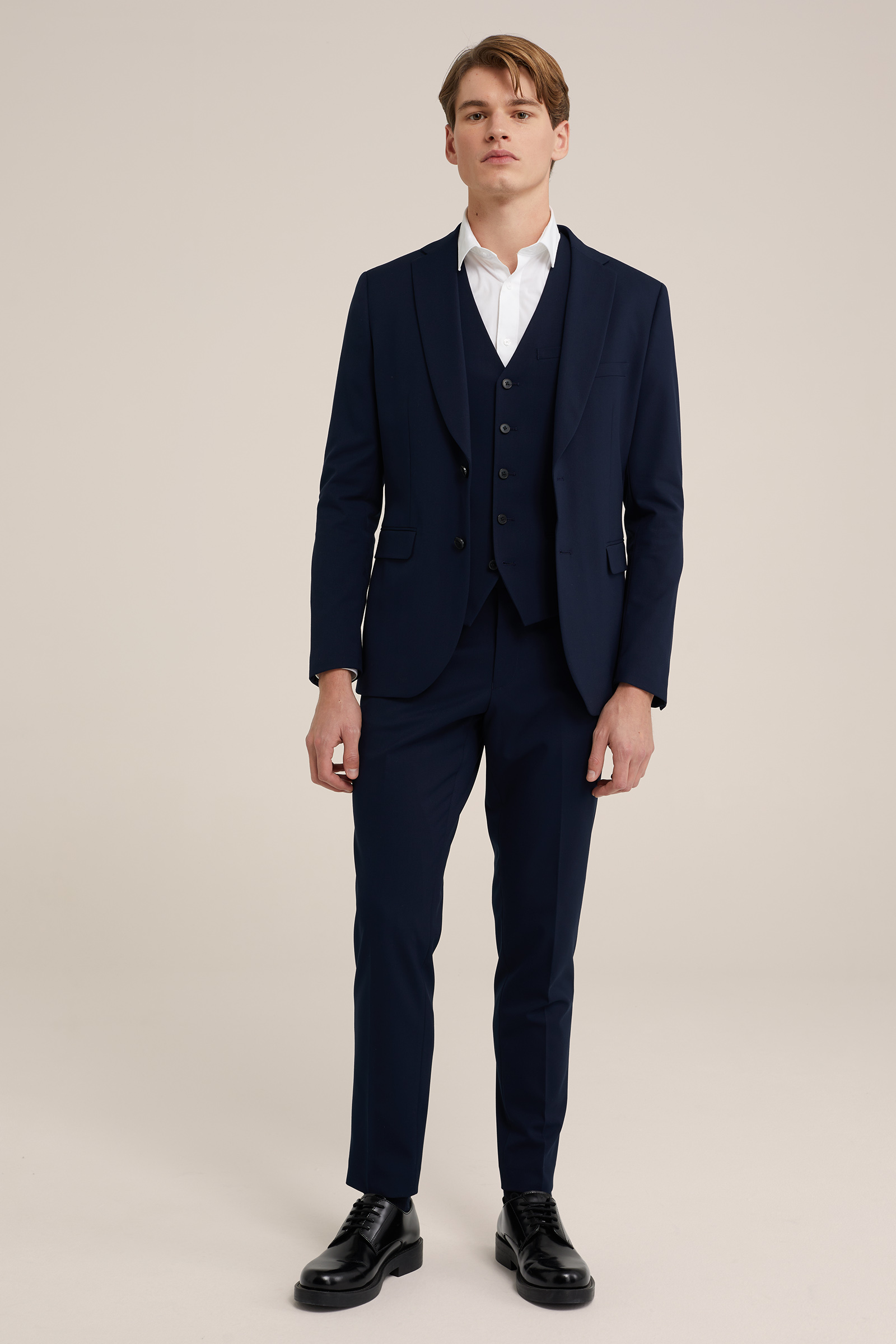 Heren Driedelig slim fit pak met stretch - THE FLEX SUIT | wefashion.com