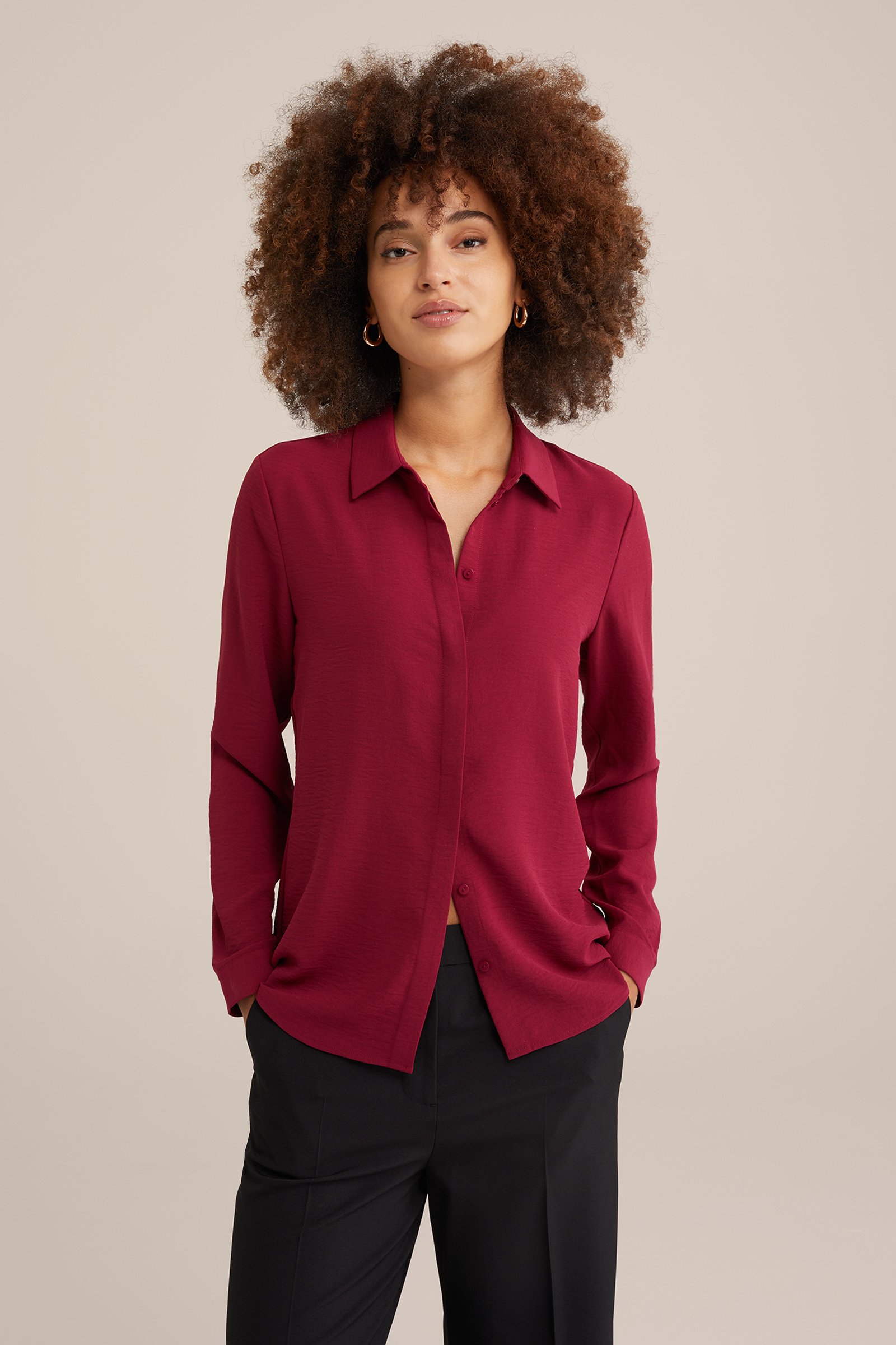 Dames blouse met fijne structuur | wefashion.com