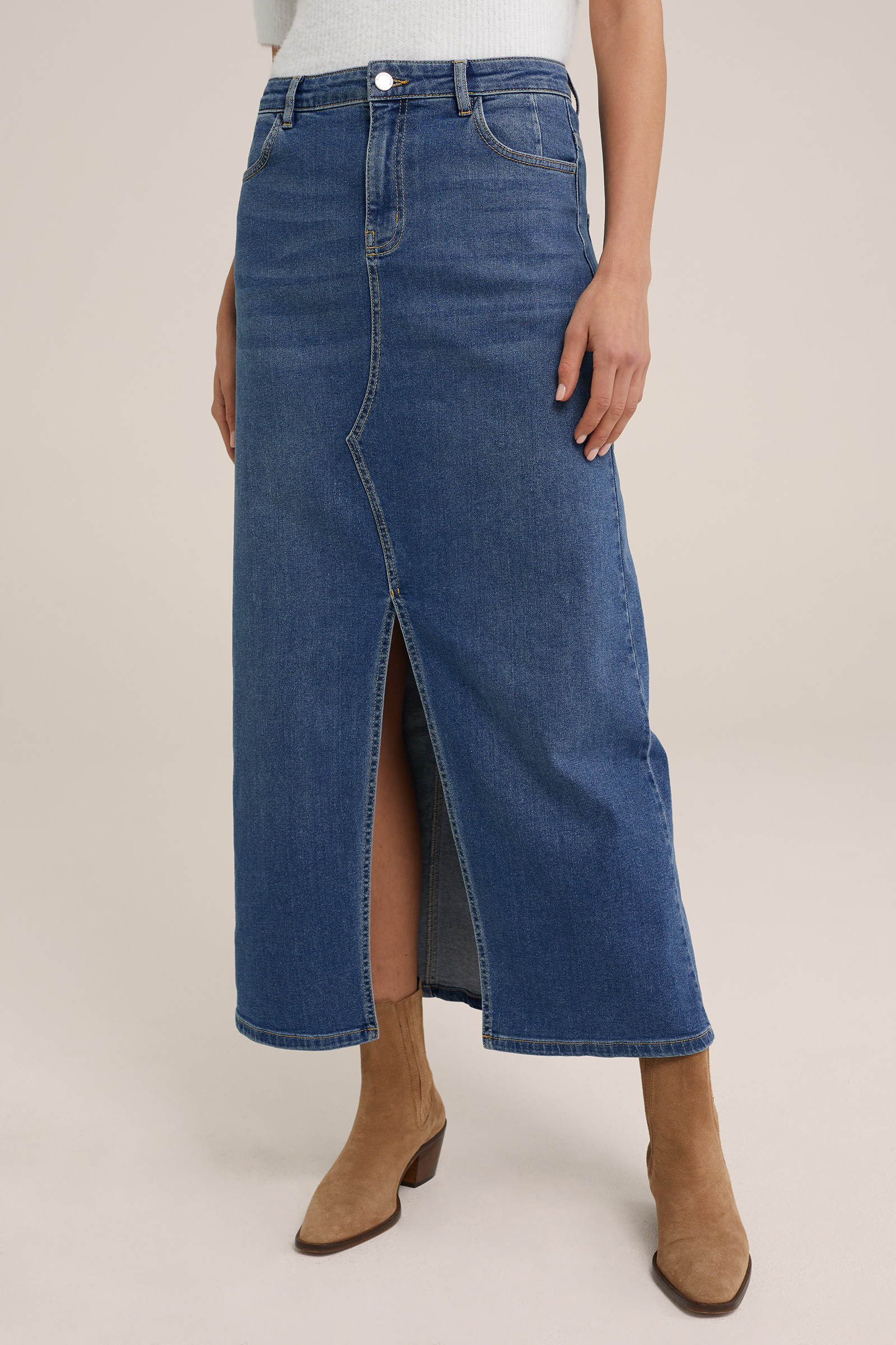 Dames high rise denim rok | wefashion.com