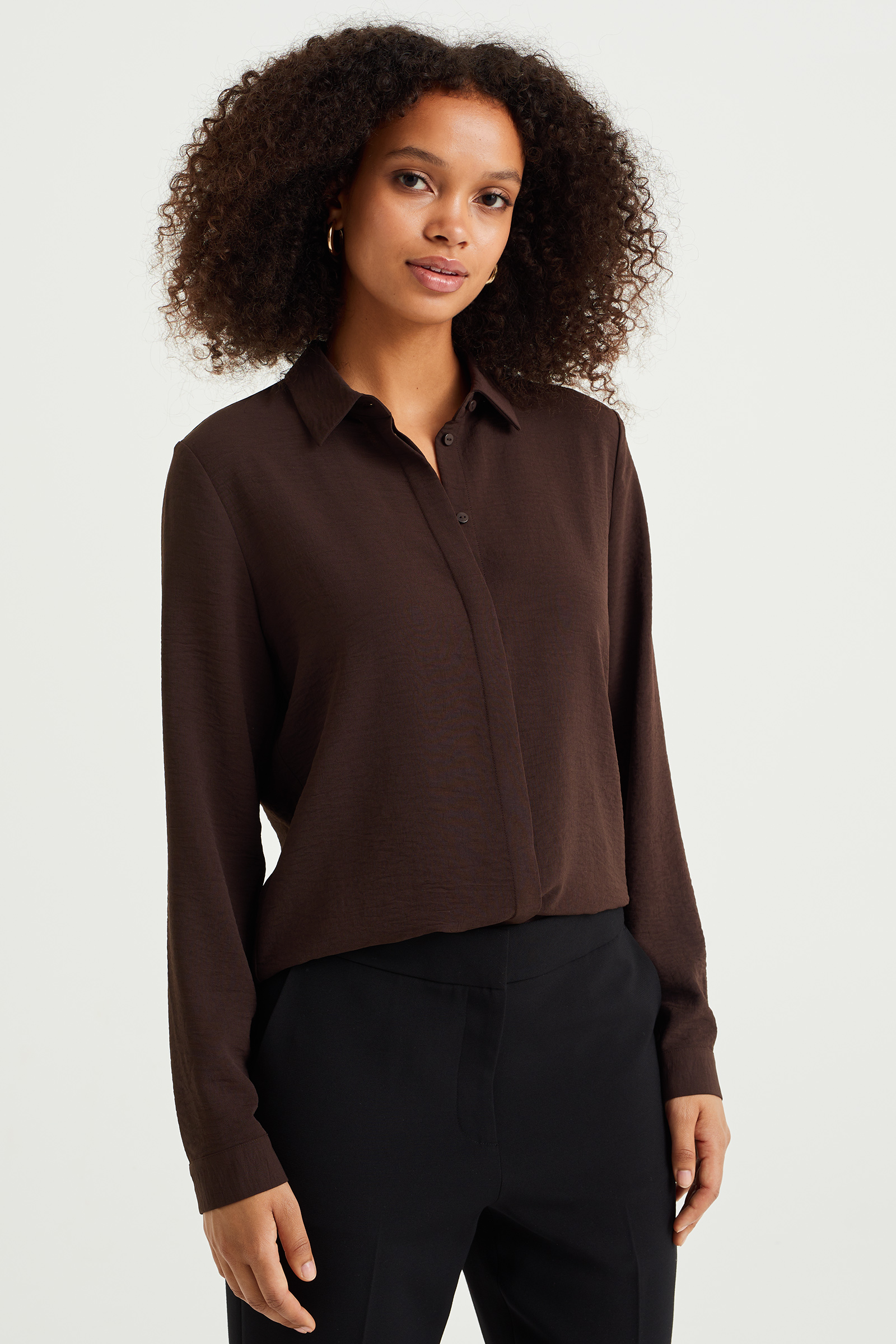 Dames blouse met fijne structuur | wefashion.com